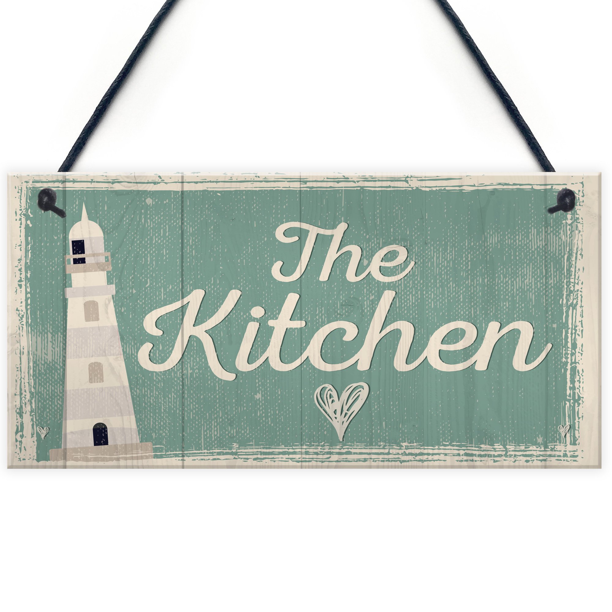 RED OCEAN The Kitchen Sign Hanging Walll Plaque Seaside Nautical GIFT ...