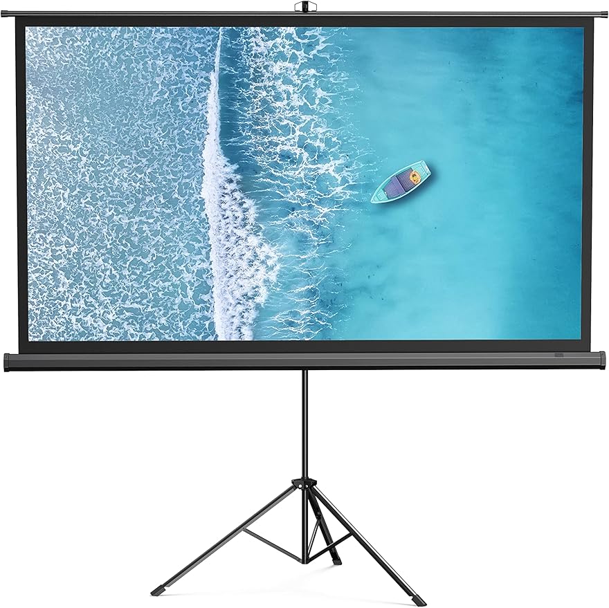 Amazon.com: HYZ Projector Screen with Stand, 100 inch Large Indoor ...