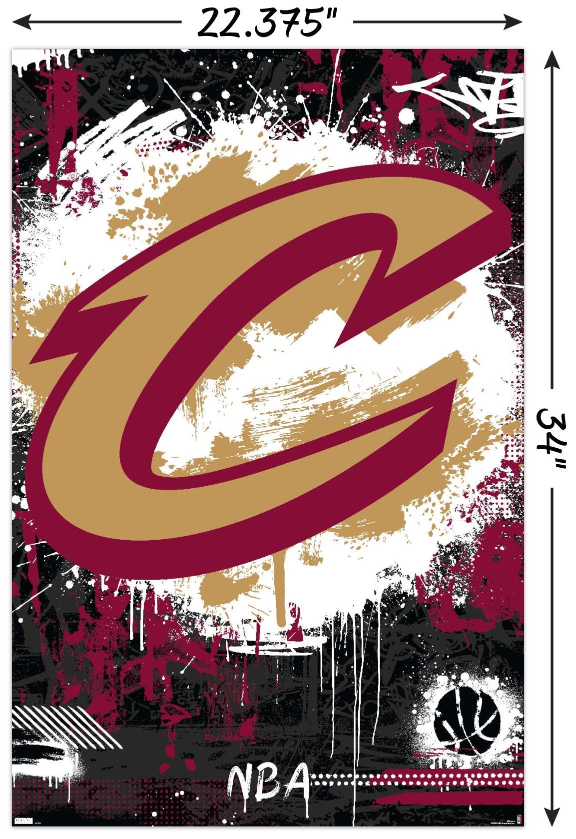 Nba Cavaliers Logo NBA Cleveland Cavaliers Box Fit T Shirt In Asphalt