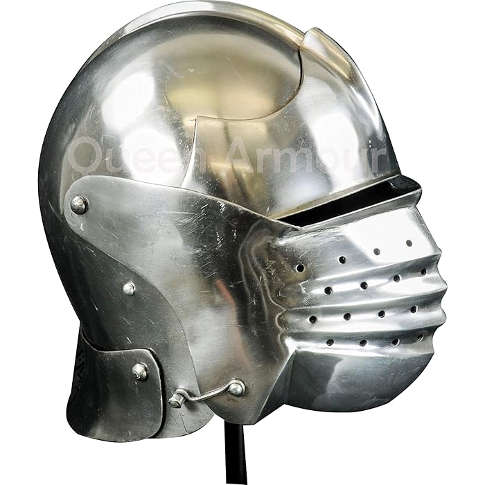 Buy Queen Armour Medieval North Italian Bellows face visored Sallet ...
