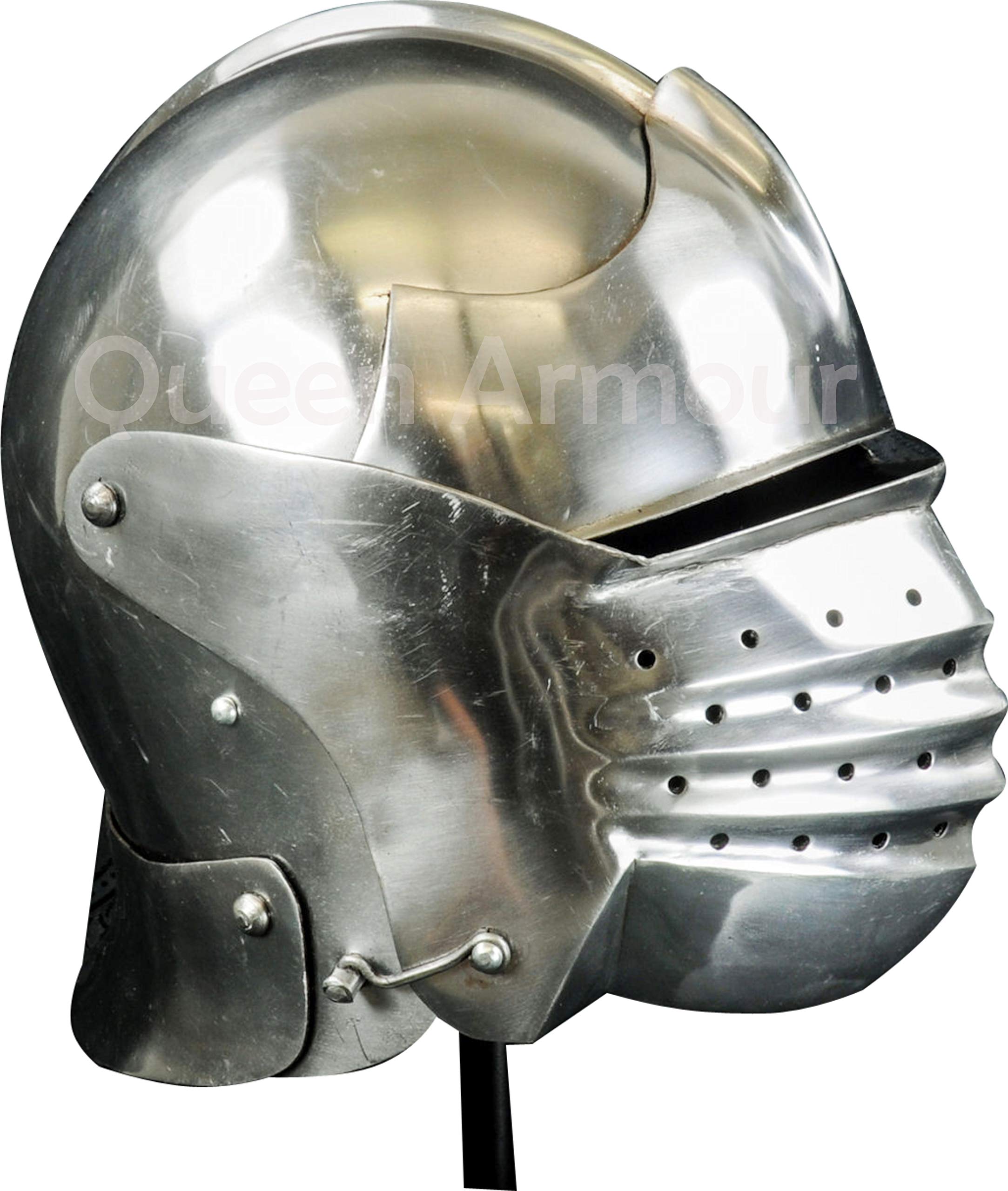 Buy Queen Armour Medieval North Italian Bellows face visored Sallet ...