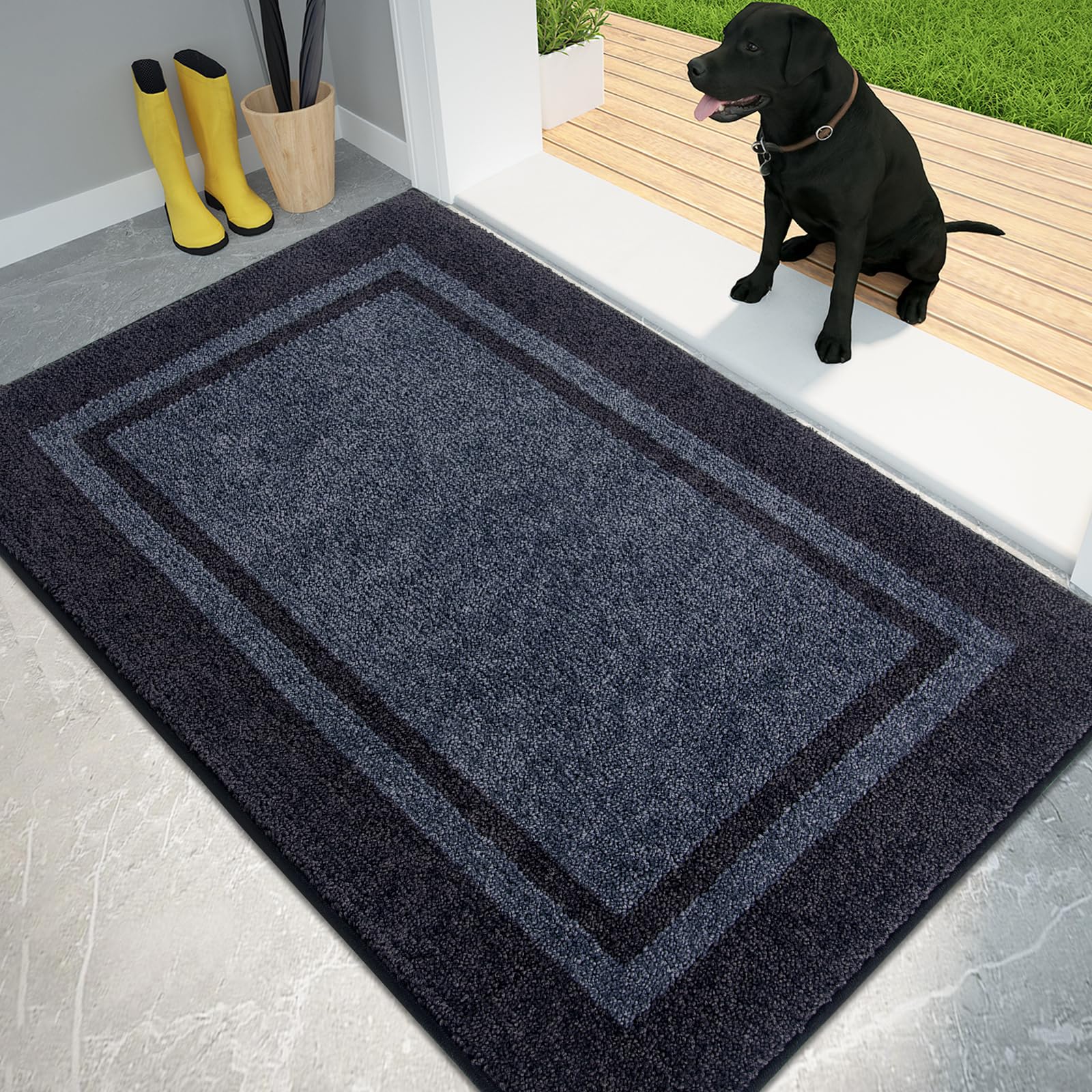 PURRUGS Dirt Trapper Door Mat 32" x 48", Non-Slip/Skid Machine Washable ...