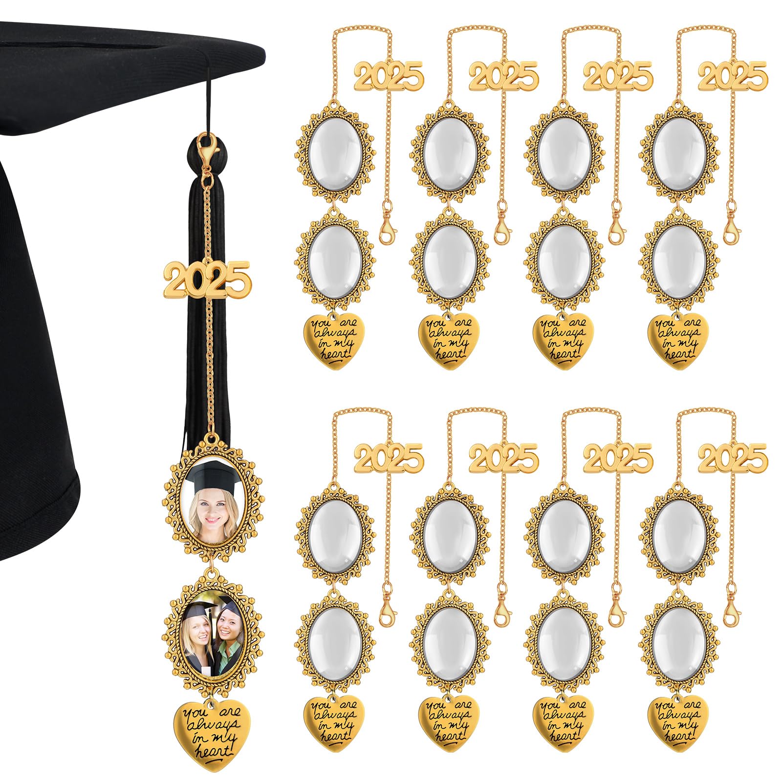 Snapklik.com : Sureio 8 Pcs Graduation Cap Memorial Photo Charm Tassel ...
