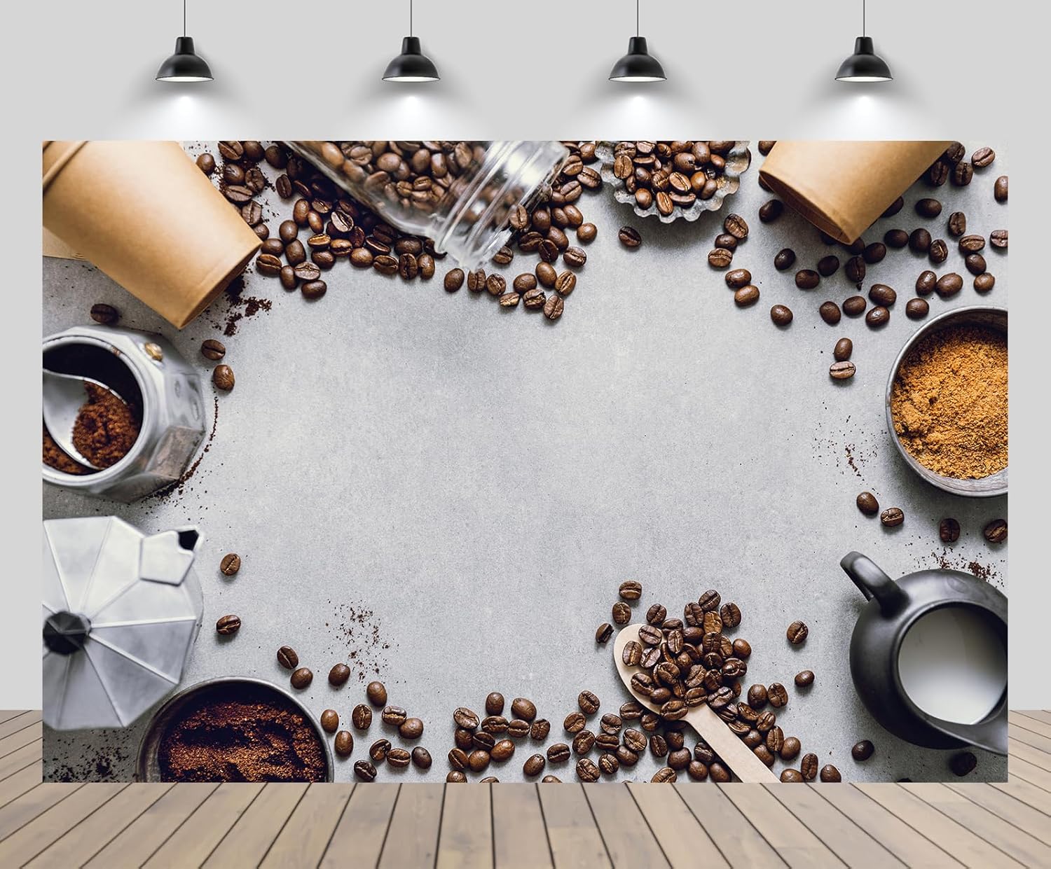 Amazon.com : CHNYWORK 17ftx10ft Coffee Beans Backdrop Mocha Coffee Moka ...