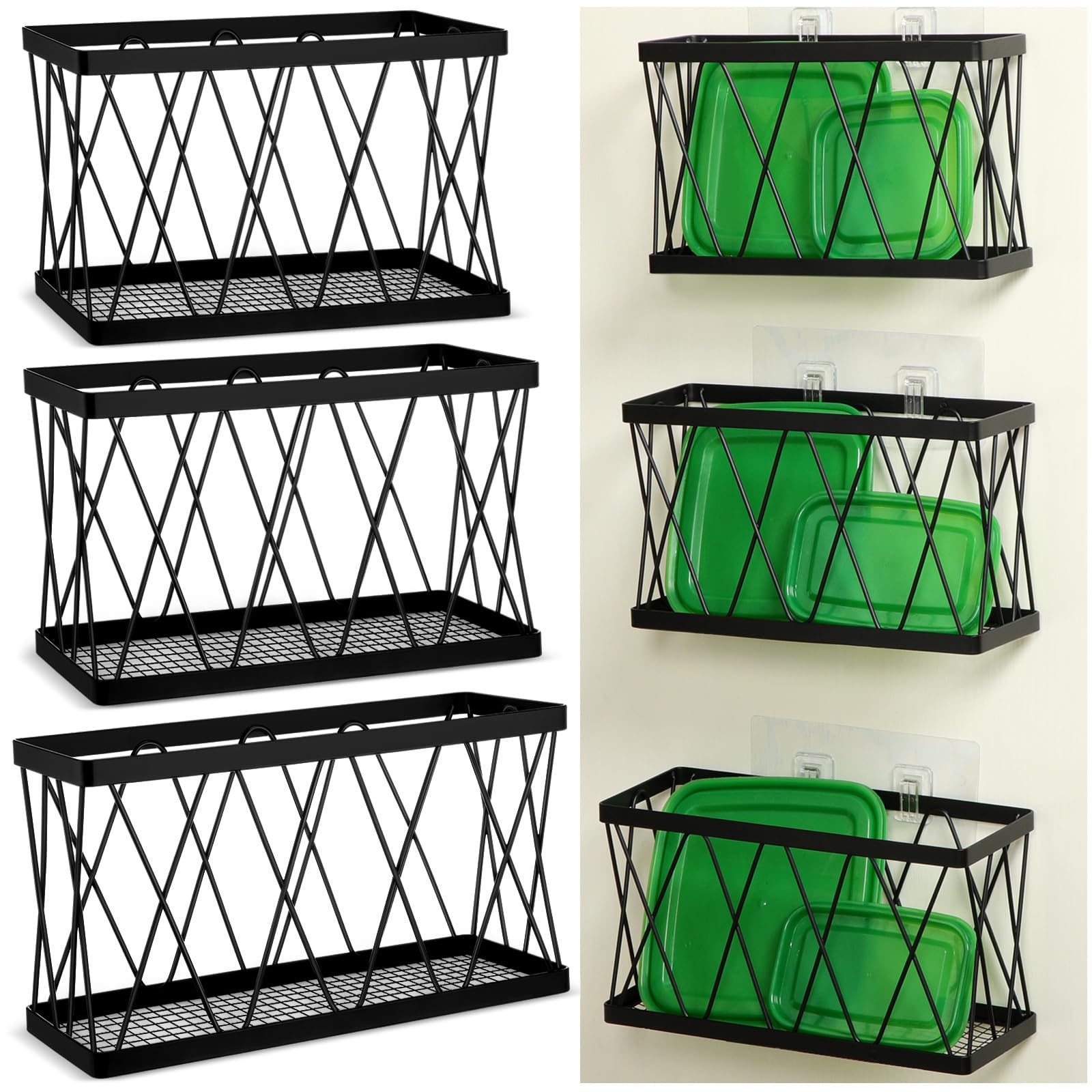 Amazon.com: Tandefio 6 Pack Adhesive Cabinet Organizer Storage Lid ...