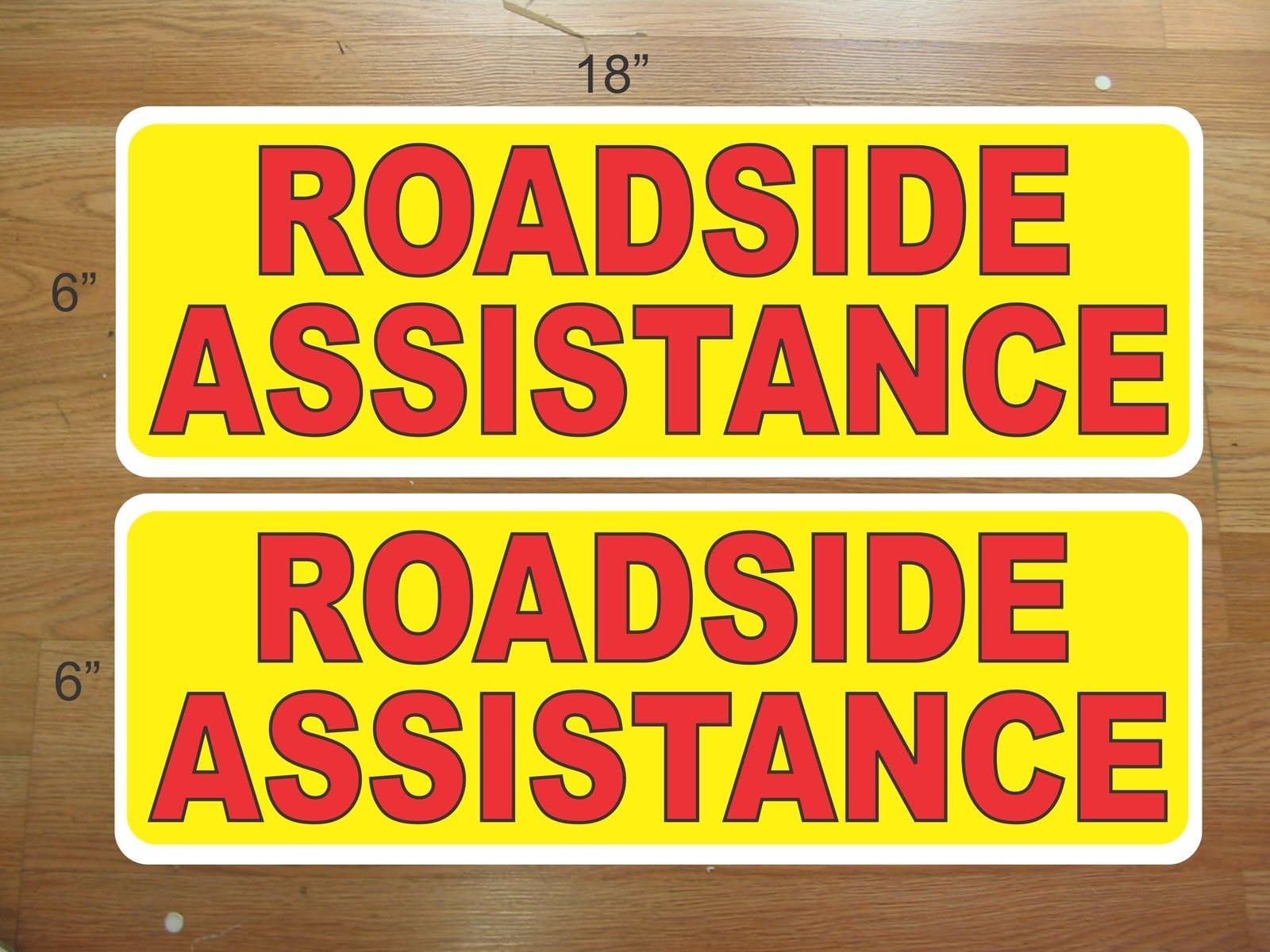 Amazon.com : 6x18 Roadside Assistance Magnetic signs to fit Car, Tow ...