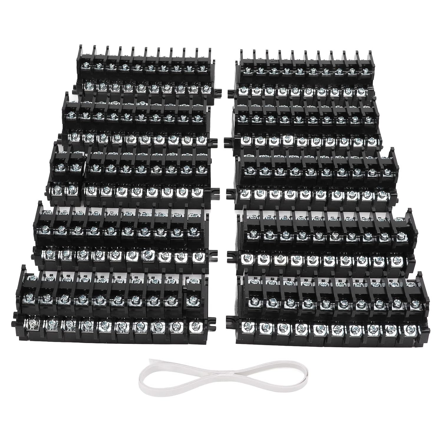 100Pcs 600V 30A Rail Type Screw Terminal Block Pre Insulated Terminal ...