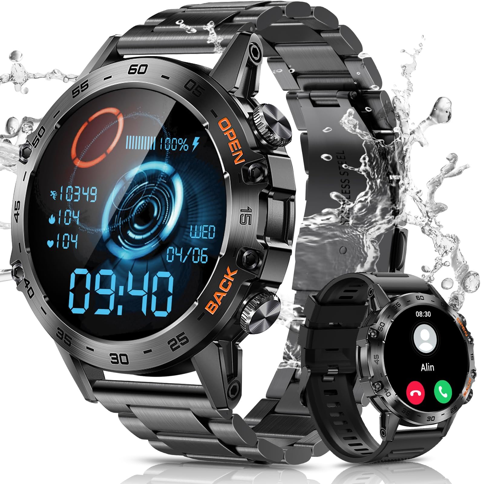 Amazon.com: K57 Pro Smart Watch, Bluetooth Dial Answer Call Waterproof ...