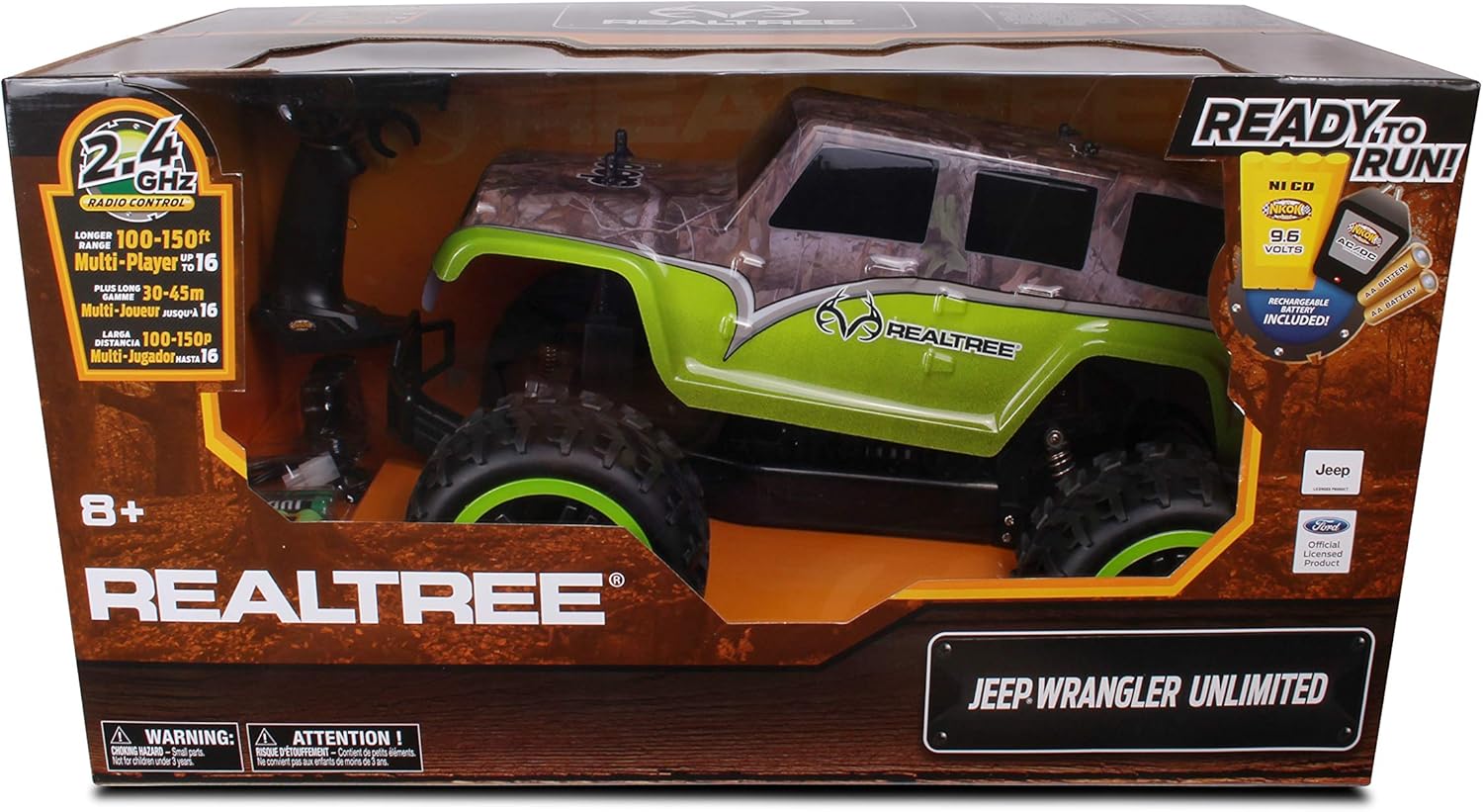 Amazon.com: NKOK Realtree 1:10 RC Jeep Wrangler Unlimited (2.4 GHz ...