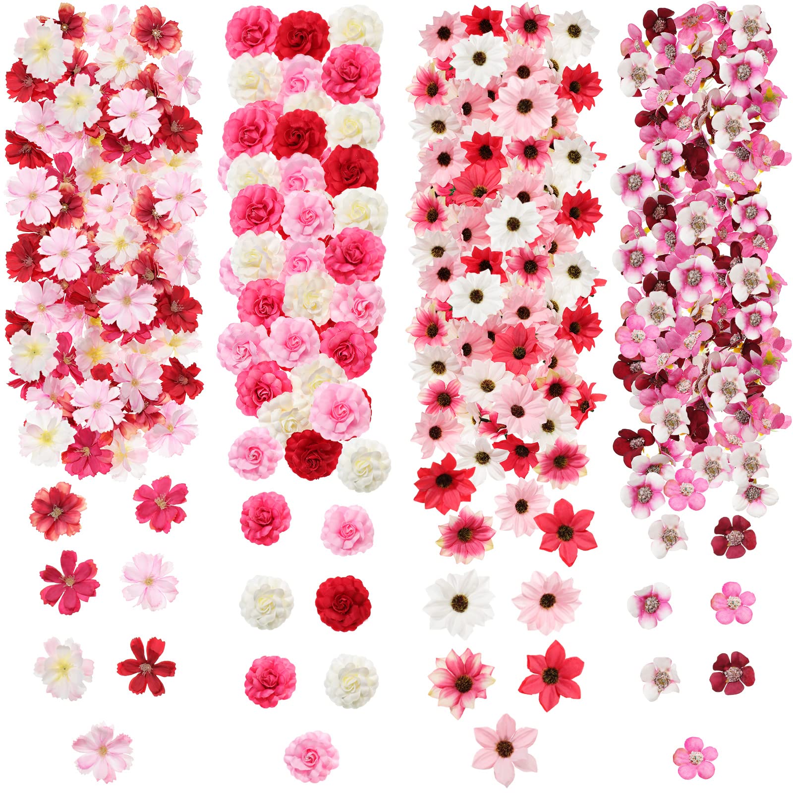 Amazon.com: Cindeer 217 Pcs Mini Artificial Flowers Bulk Craft Fake ...