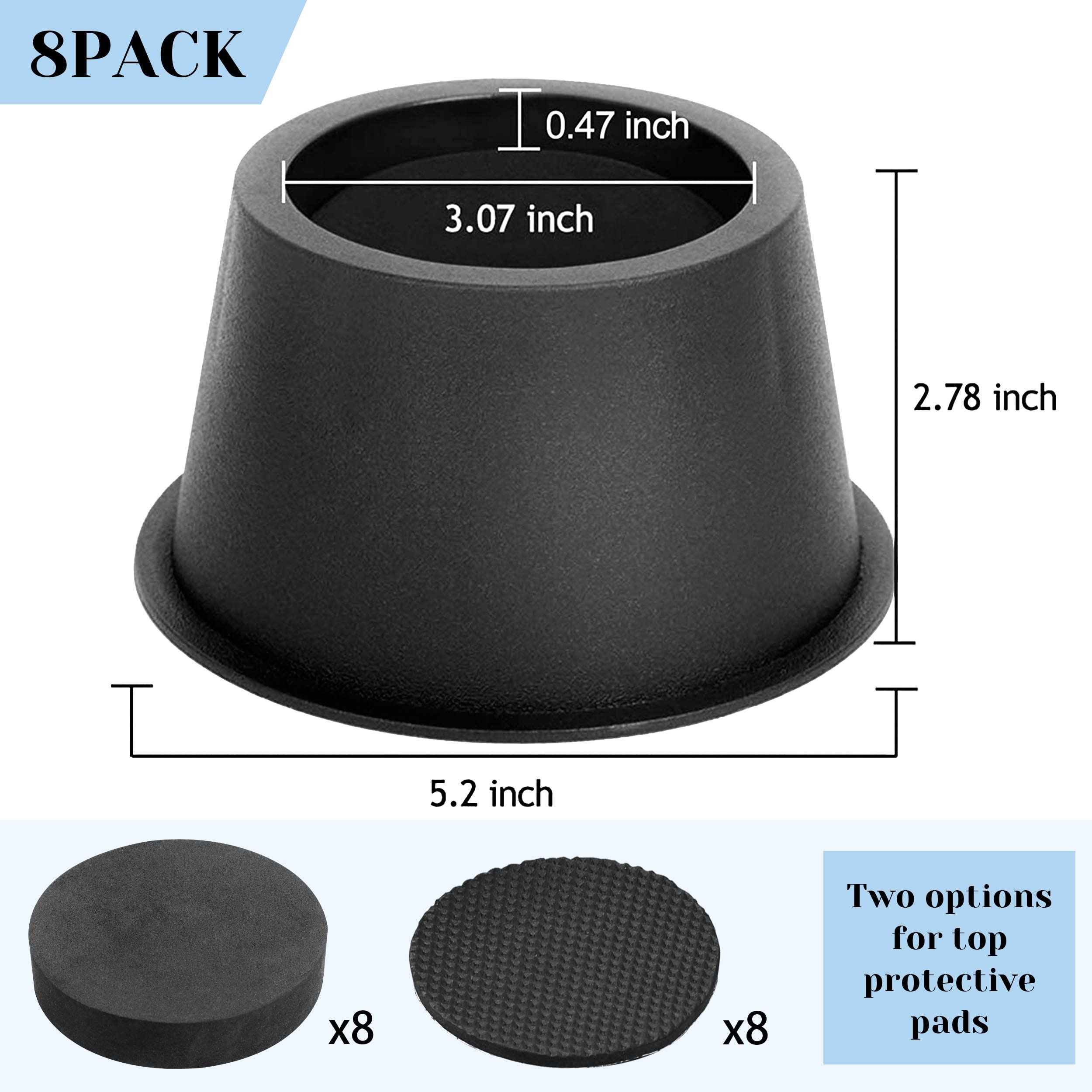 Snapklik.com : BTSD-home Round Bed Risers 3 Inch Heavy Duty Furniture ...