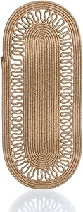 Amazon.com: Oval Jute Table Runner | Woven Braided Dining Runner ...