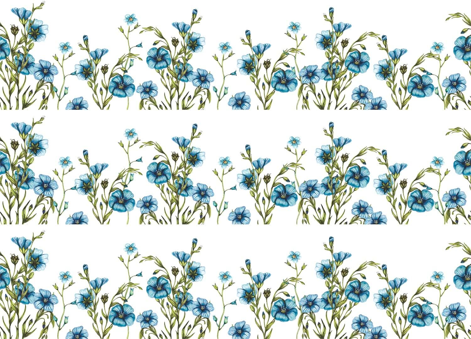 Amazon.com: Blue Flower Border Rice Paper, 11.5 x 16 inch - 3 Sheets ...