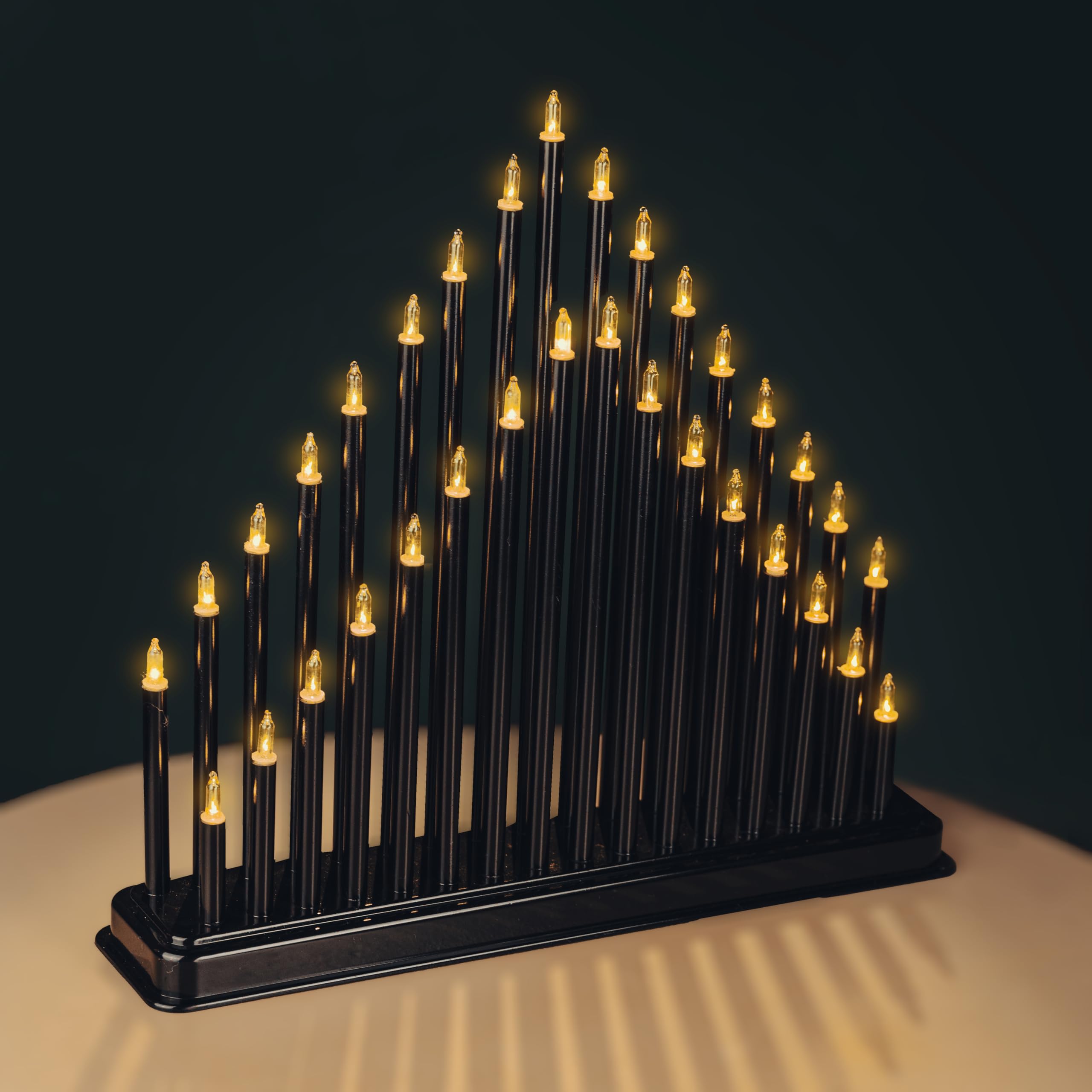 Elex® Modern Christmas Black Candle Bridge With 33 Clear Lights Mains ...