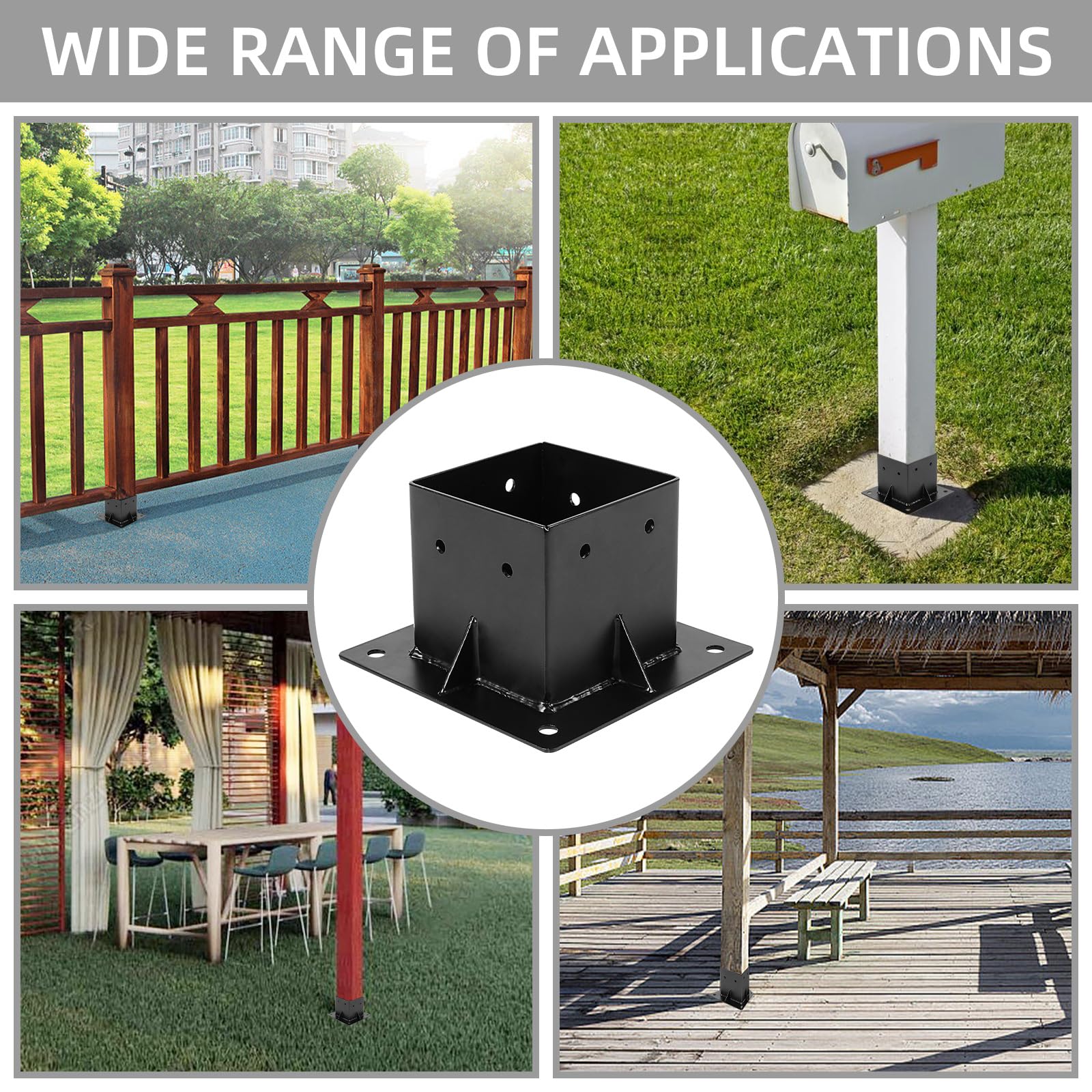 Snapklik.com : Rasugarlary 4x4 Post Base, Deck Post Anchor Base