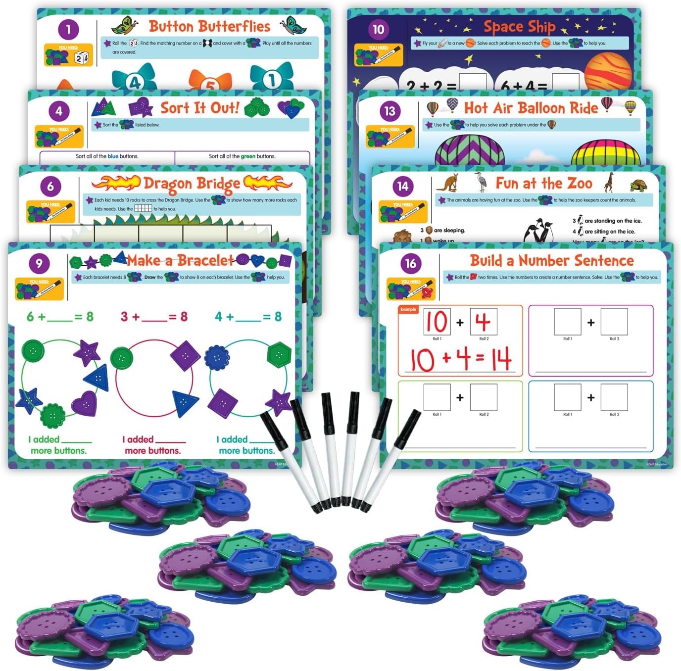 Amazon.com: EAI Education Hands-On Math Centers: Jumbo Button Counters ...