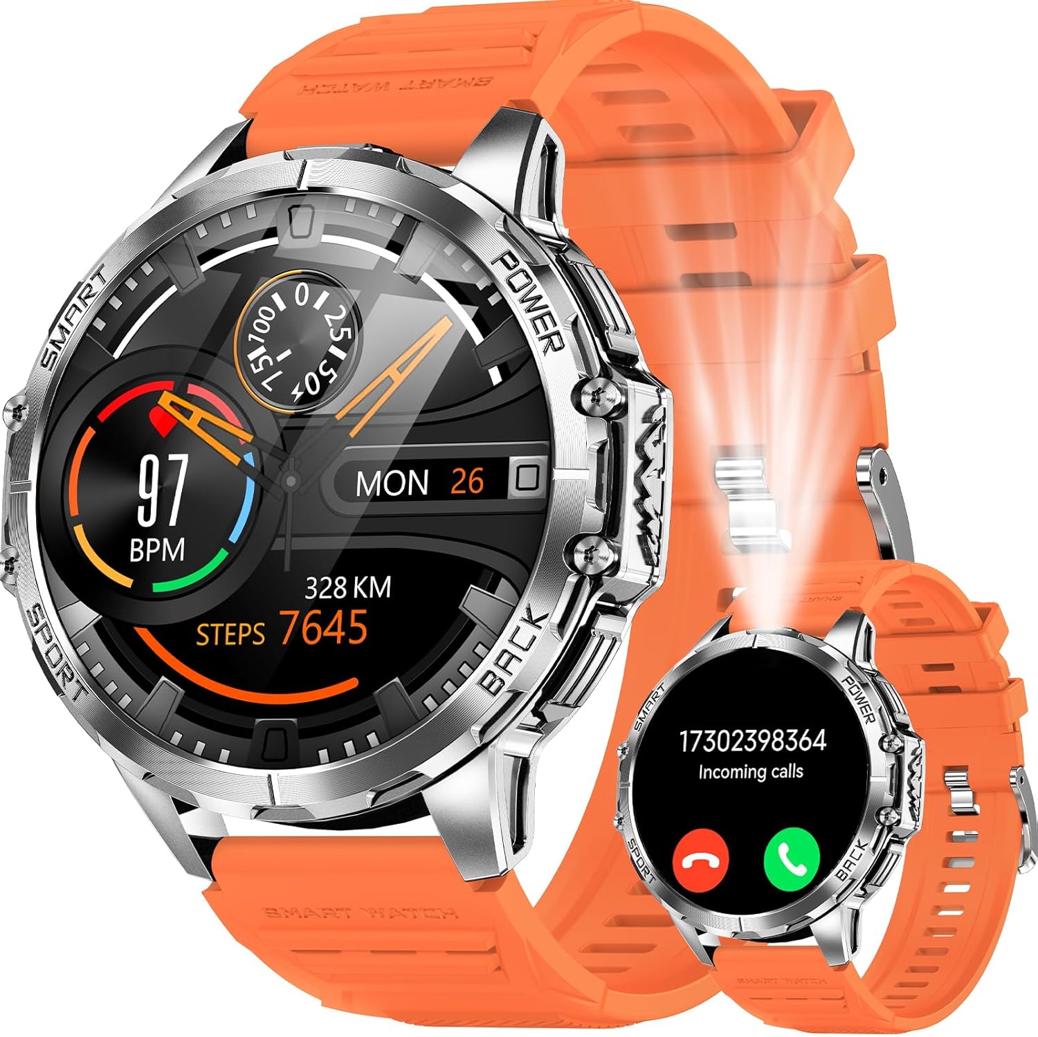 Amazon.com: PODOEIL Military Smart Watch for Men, 1.7" HD Touchscreen ...