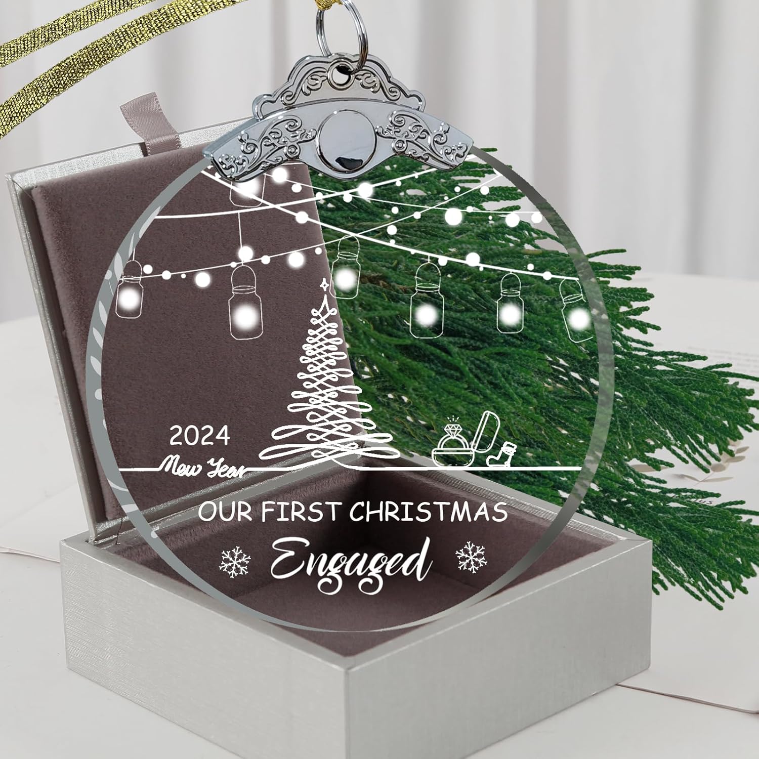 Engagement Gifts for Couples Newly Engaged, Engagement Ornament 2024 ...
