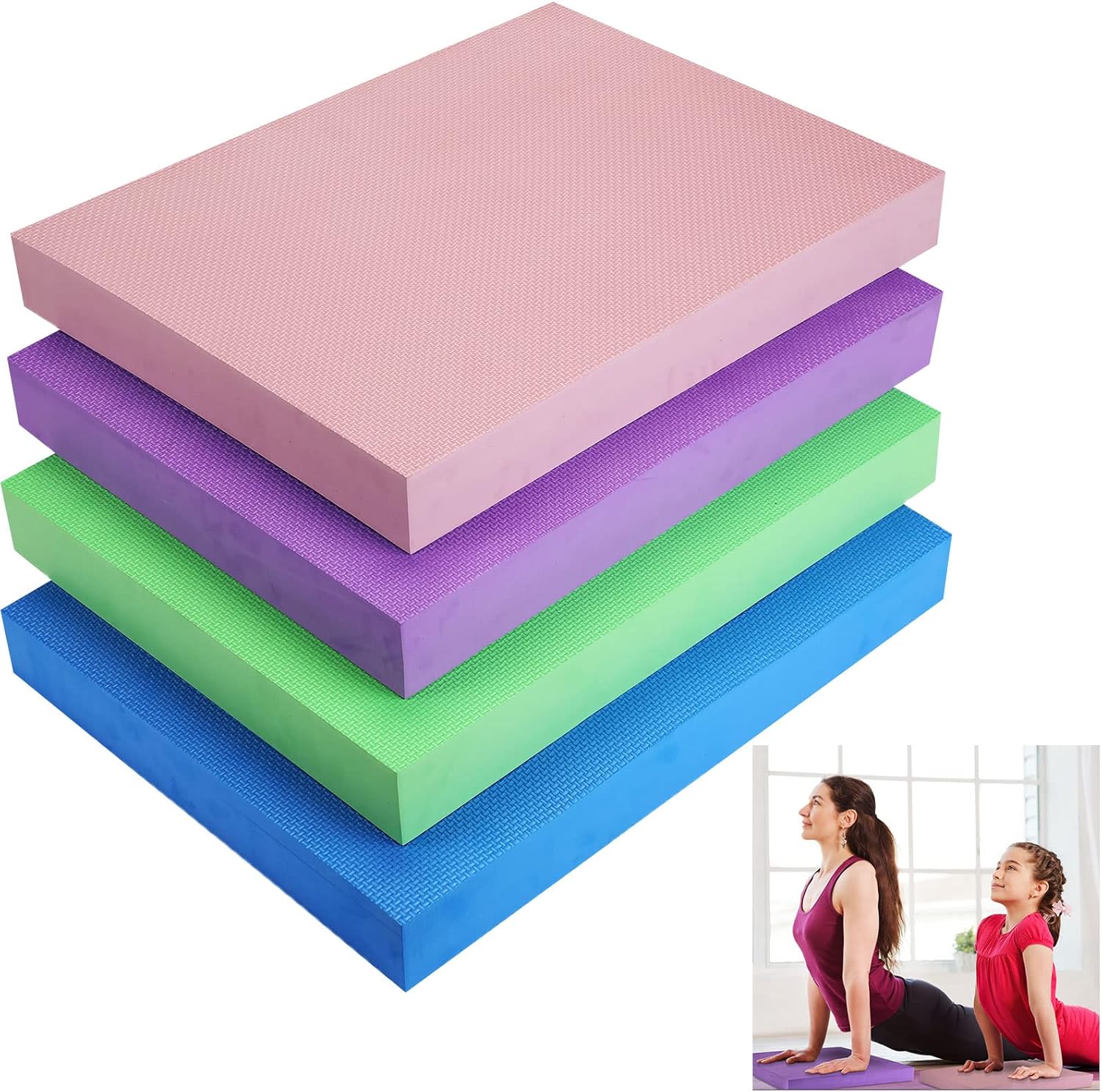 Amazon.com : Woanger 4 Pieces Balance Pad Non Slip Balance Pad 19 x 15 ...