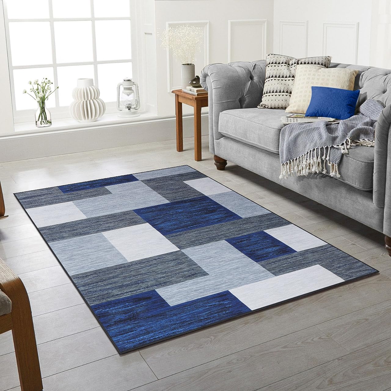 Navy Blue Contemporary Rugs