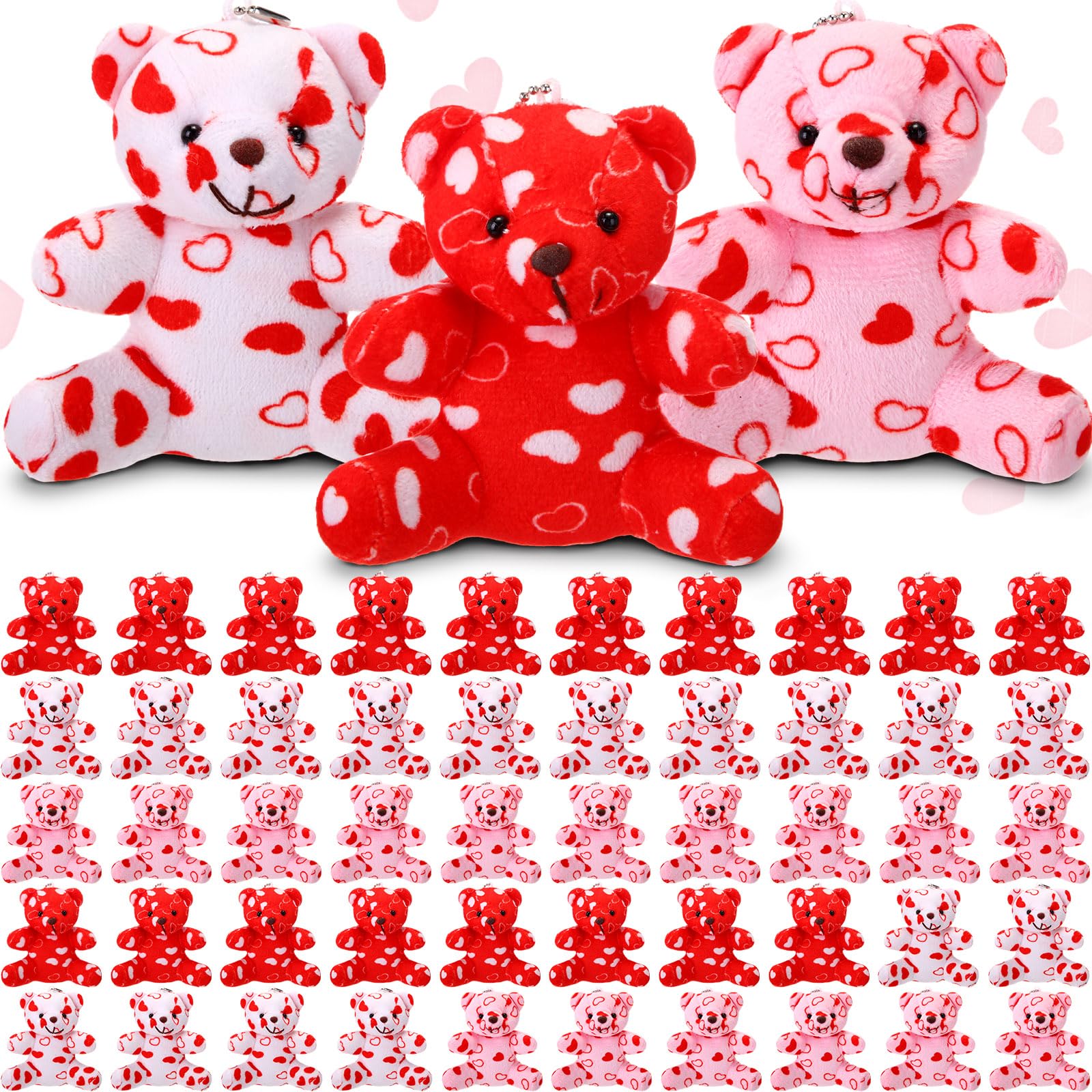 Amazon.com: Ceenna 50 Pcs Valentines Plush Bear Heart for Girlfriend ...