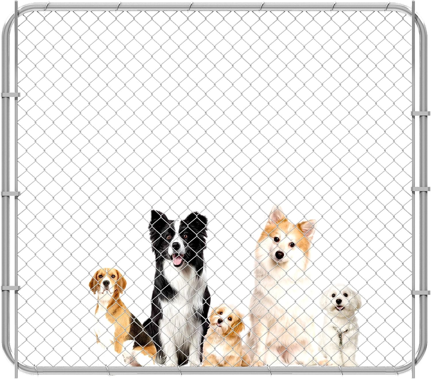 Kicari 26-72" Wx60 H Chain Link Fence Gate, Anti-Rust Galvanized Garden ...