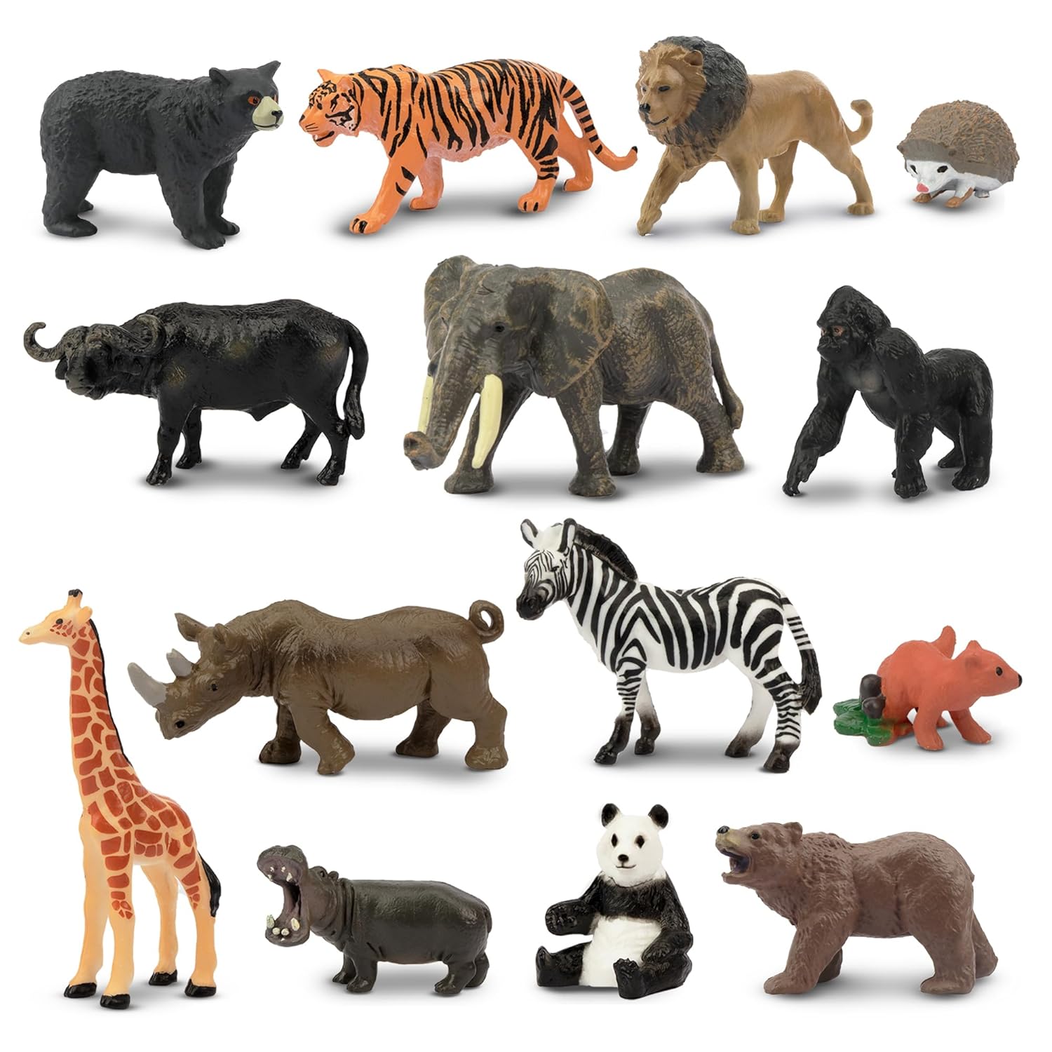 Toymany 14PCS 1-2.5" Tiny Jungle Animal Figures Toy, Realistic Mini ...