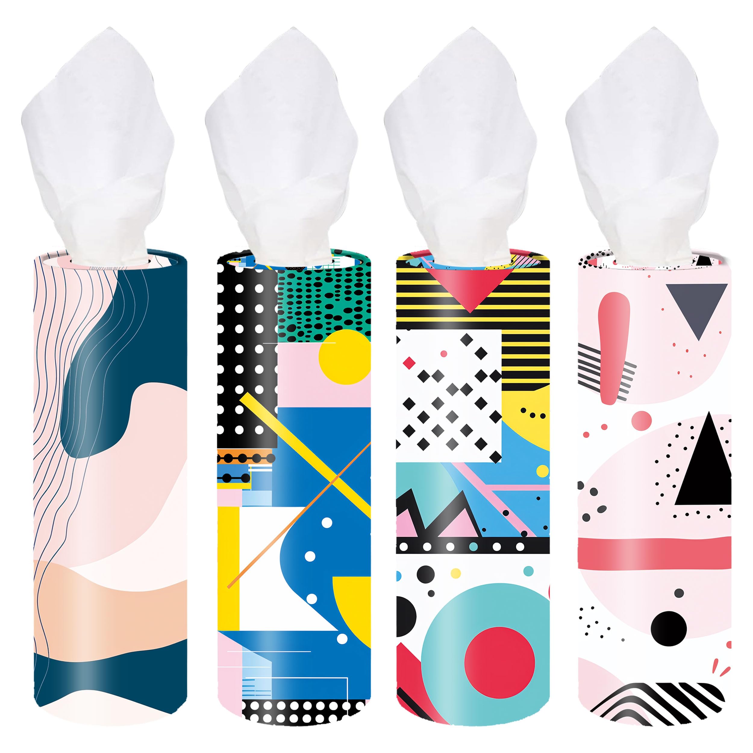 Amazon.com: VIYNRAN 4-Pack Car Tissue Cylinders - 1980s Geometric ...