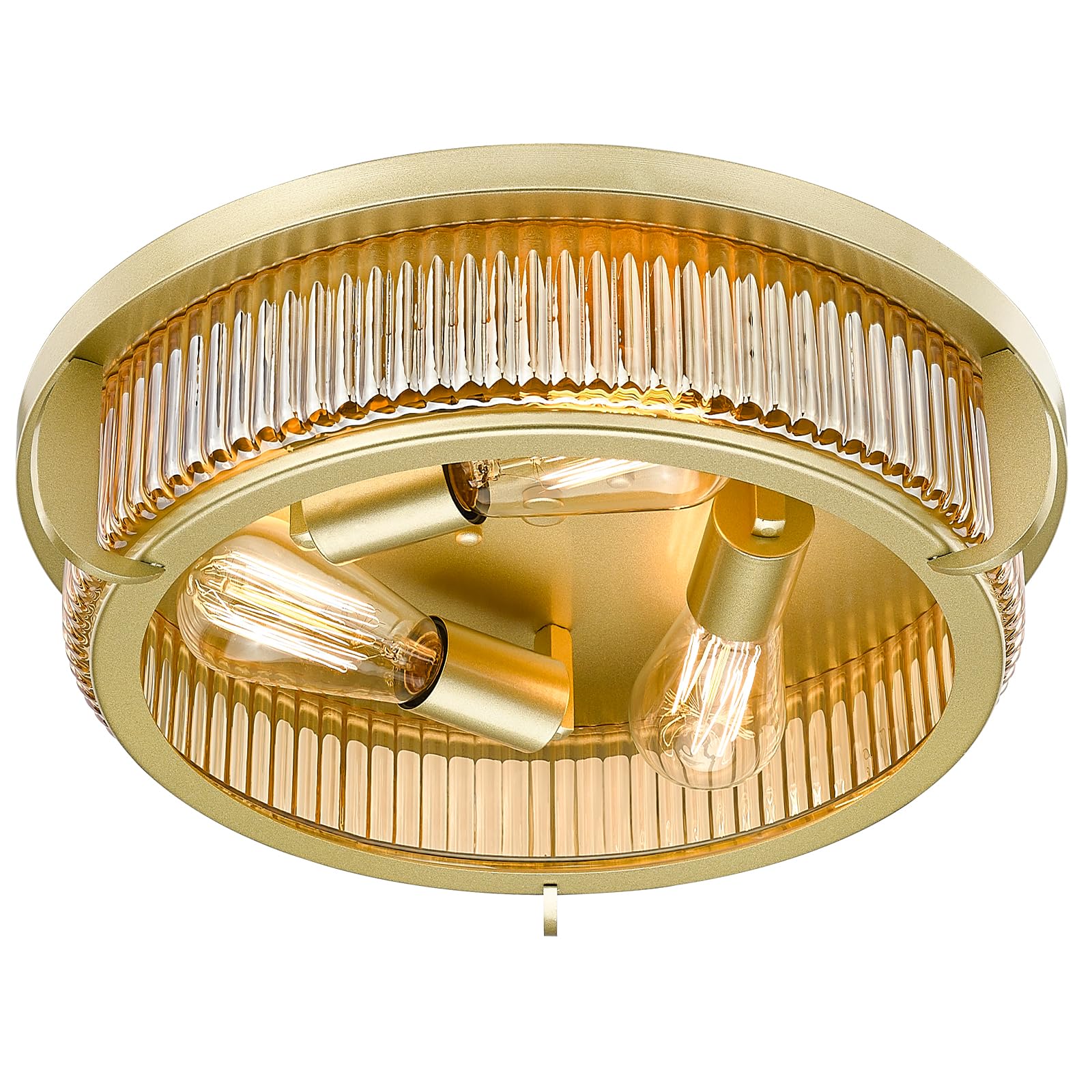 Luminzone 3-Light Gold Ceiling Light Fixtures 16'' Flush Mount Ceiling ...