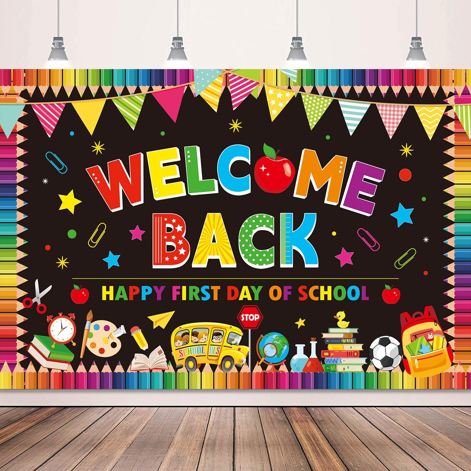 Amazon.com : Back to School Backdrop Decorations,5X3Ft Welcome Back to ...