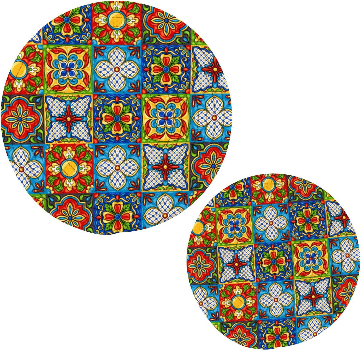 Amazon.com: Mexican Talavera Ceramic Tile Pot Holder Trivet Set of 2 ...