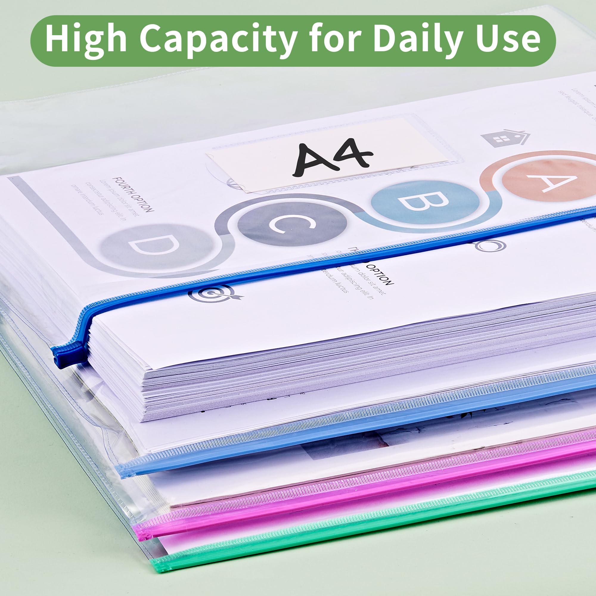 Snapklik.com : 10pcs Poly Zip Envelopes, 8 Colors, A4 Letter Size ...