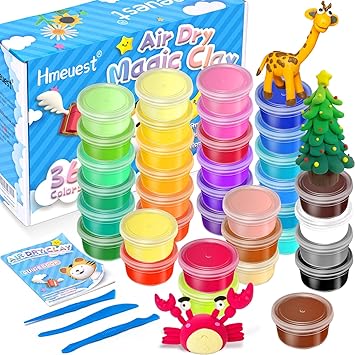 Air Dry Clay, 36 Colors Ultra Light Modelling Clay, Non-Toxic Air ...