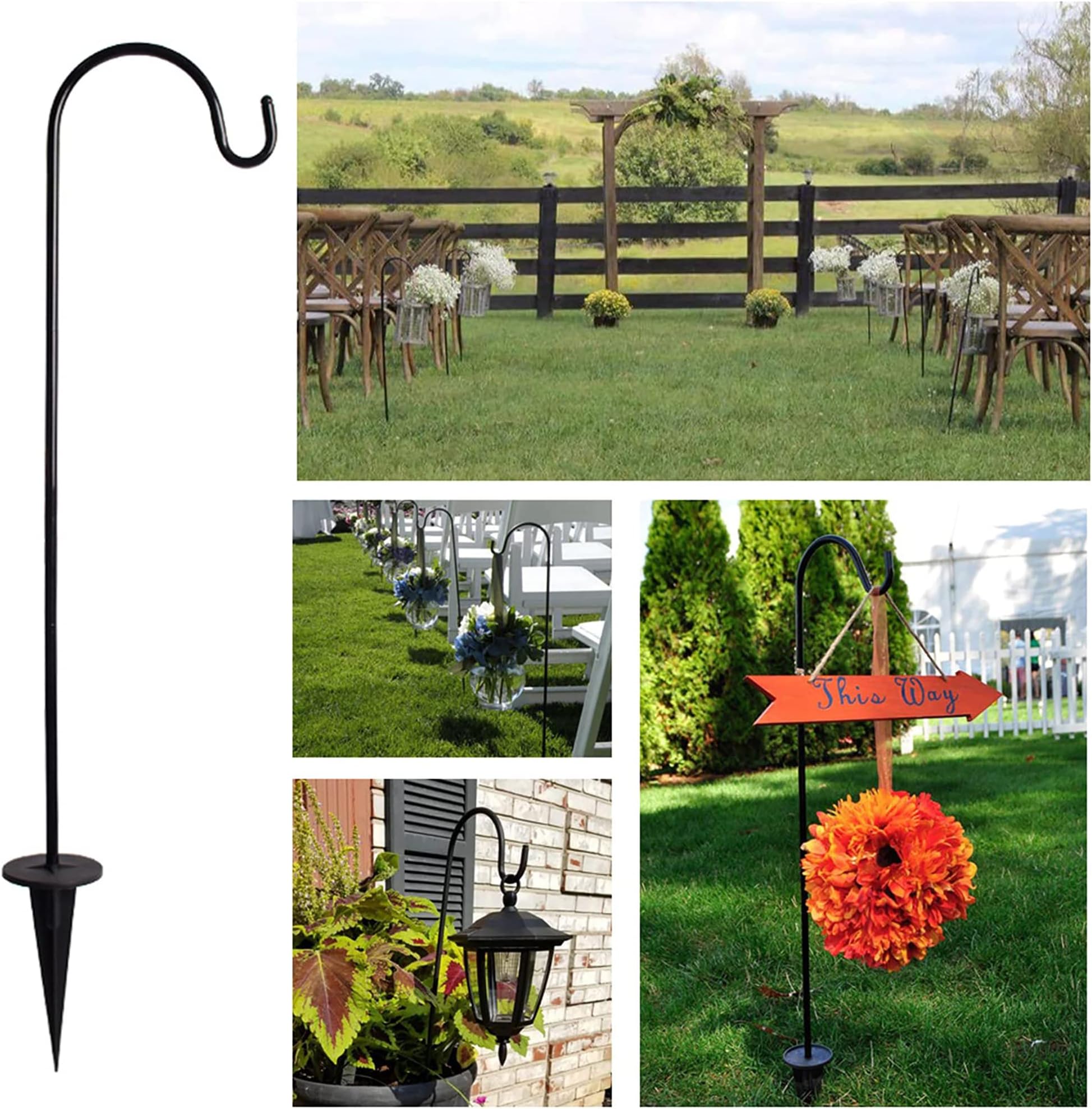 Amazon.com: Outdoor Shepherds Hooks,29Inch Small Adjustable Metal Bird ...