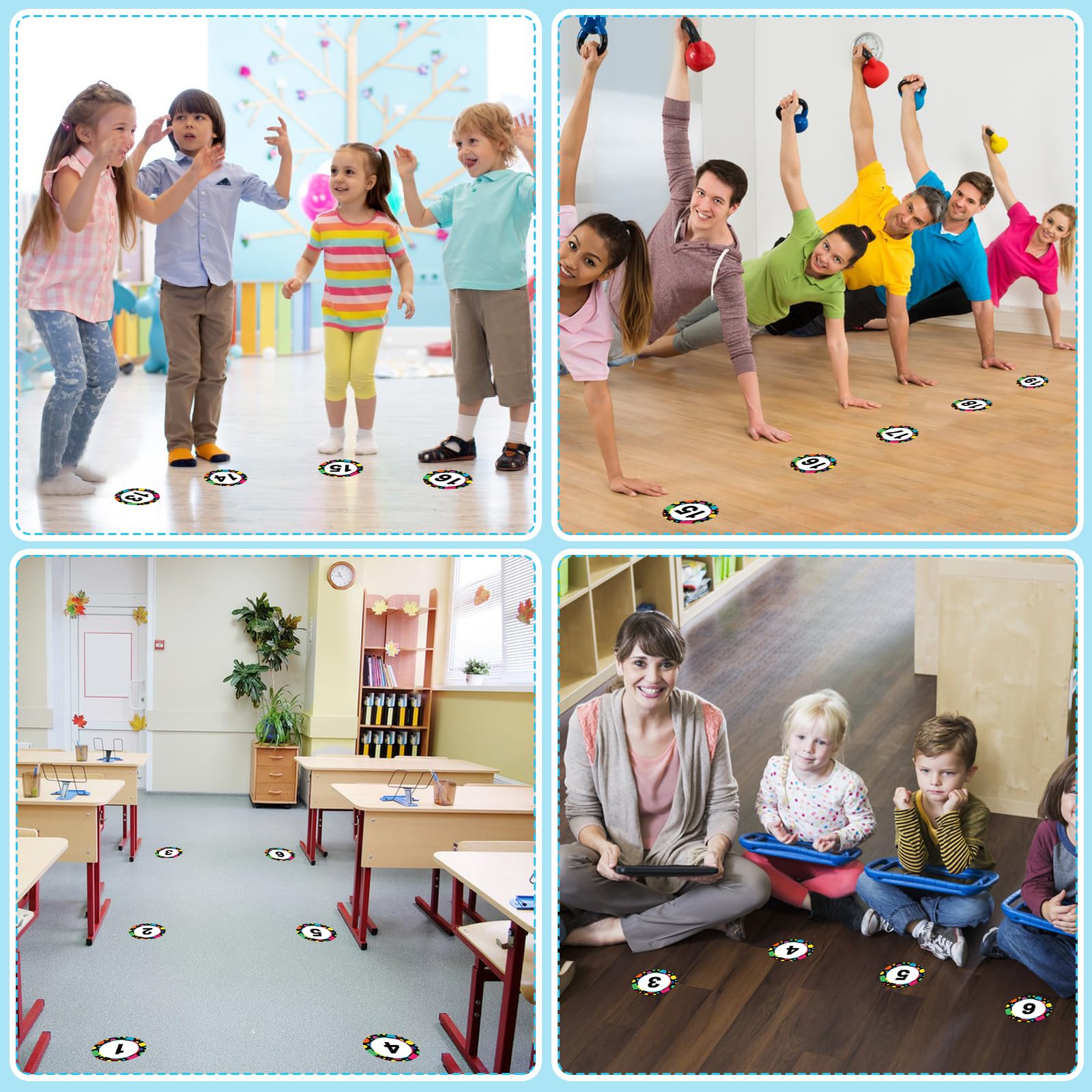 Snapklik.com : Classroom Line Up Numbers - 4" Line Up Spots For ...