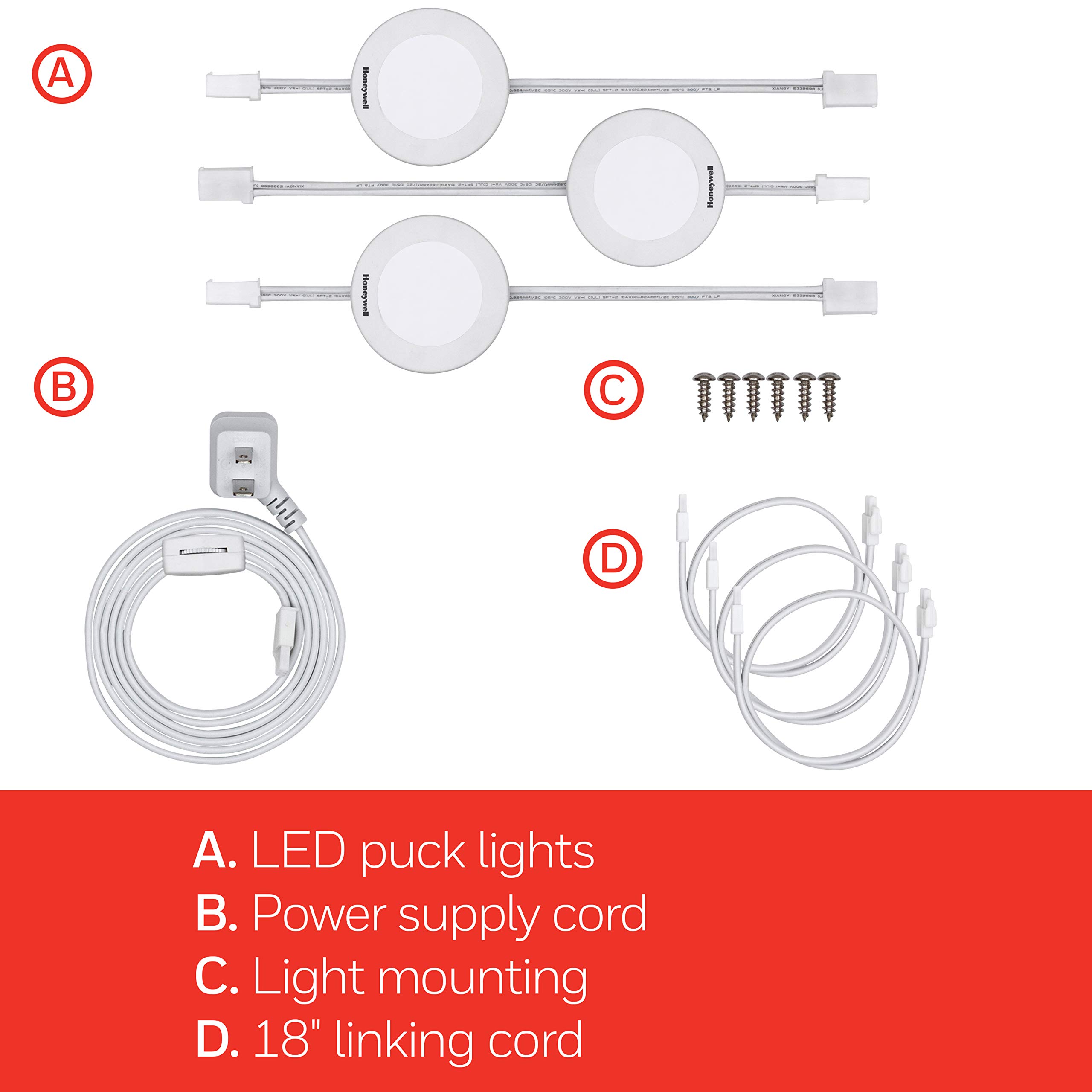 Snapklik.com : Linkable Recessed Puck Lights, 3 Pucks, LED Puck, 150 ...