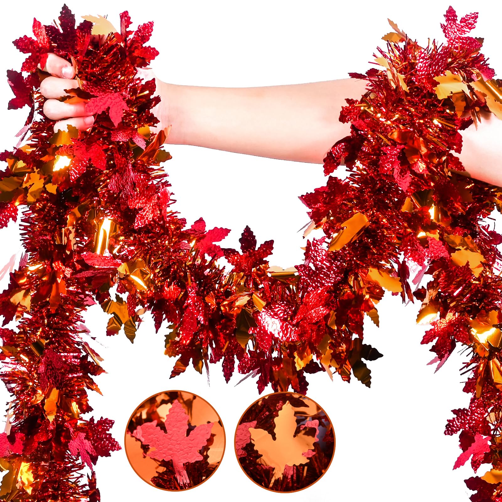 Amazon.com: Mega-L Thanksgiving Garland Decorations, 26.25Ft Orange Red ...