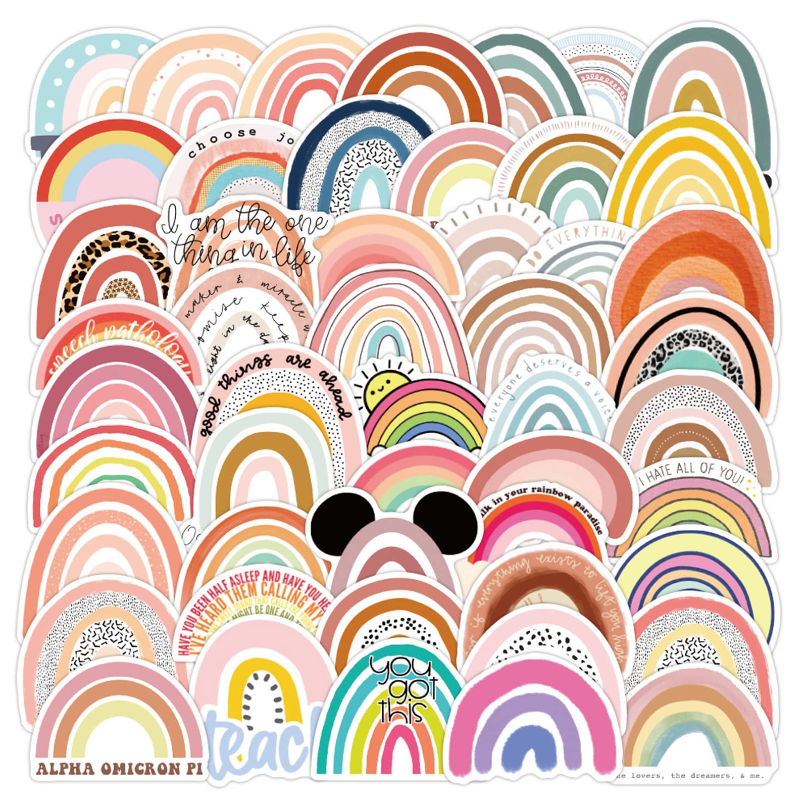 Rainbow Bridge Stickers — 50 PCS Cute Fancy Colorful Vinyl Waterproof ...