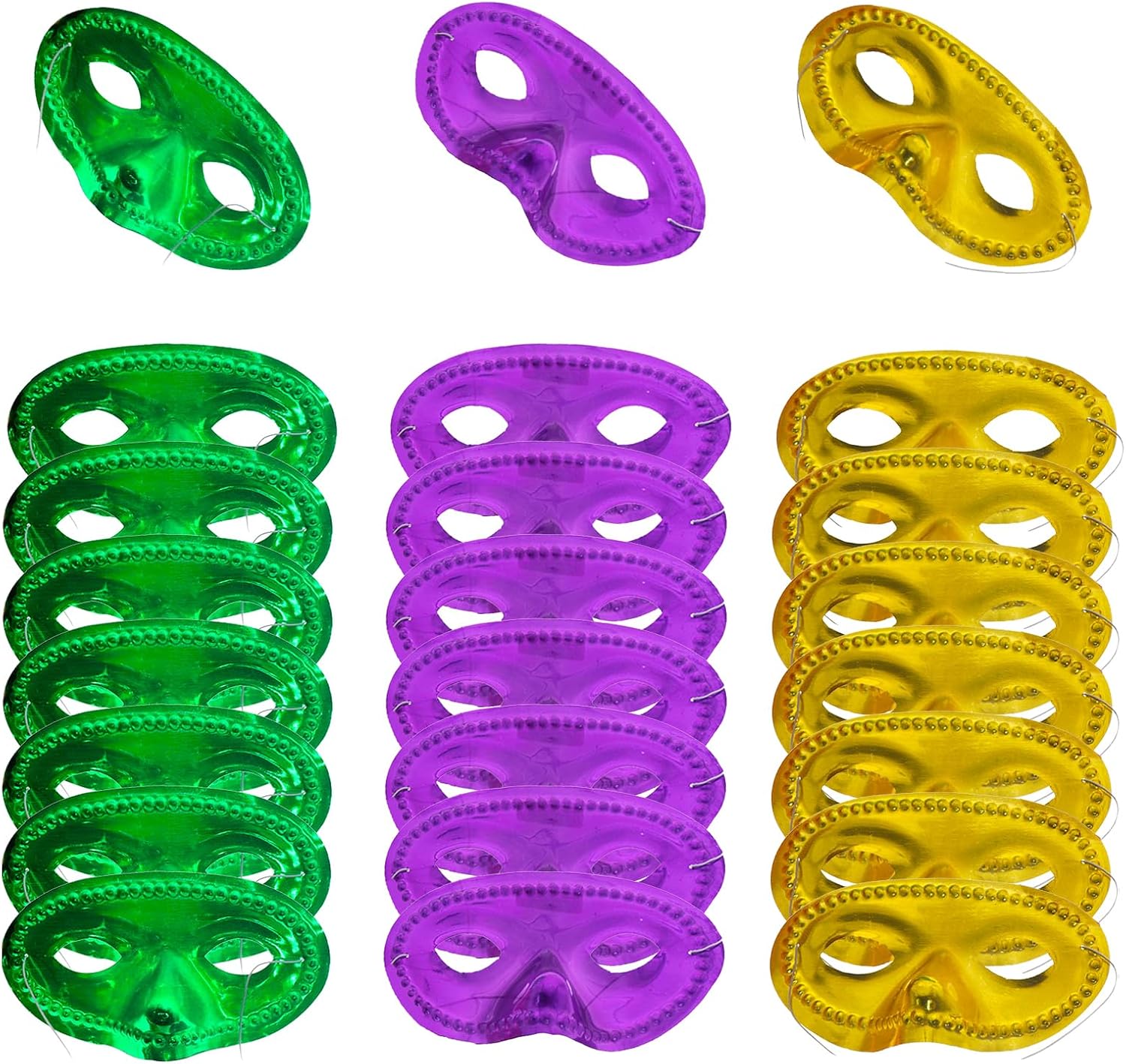 Amazon.com: 24Pcs mardi gras Masks Bulk mardi gras Mask Metallic Gold ...
