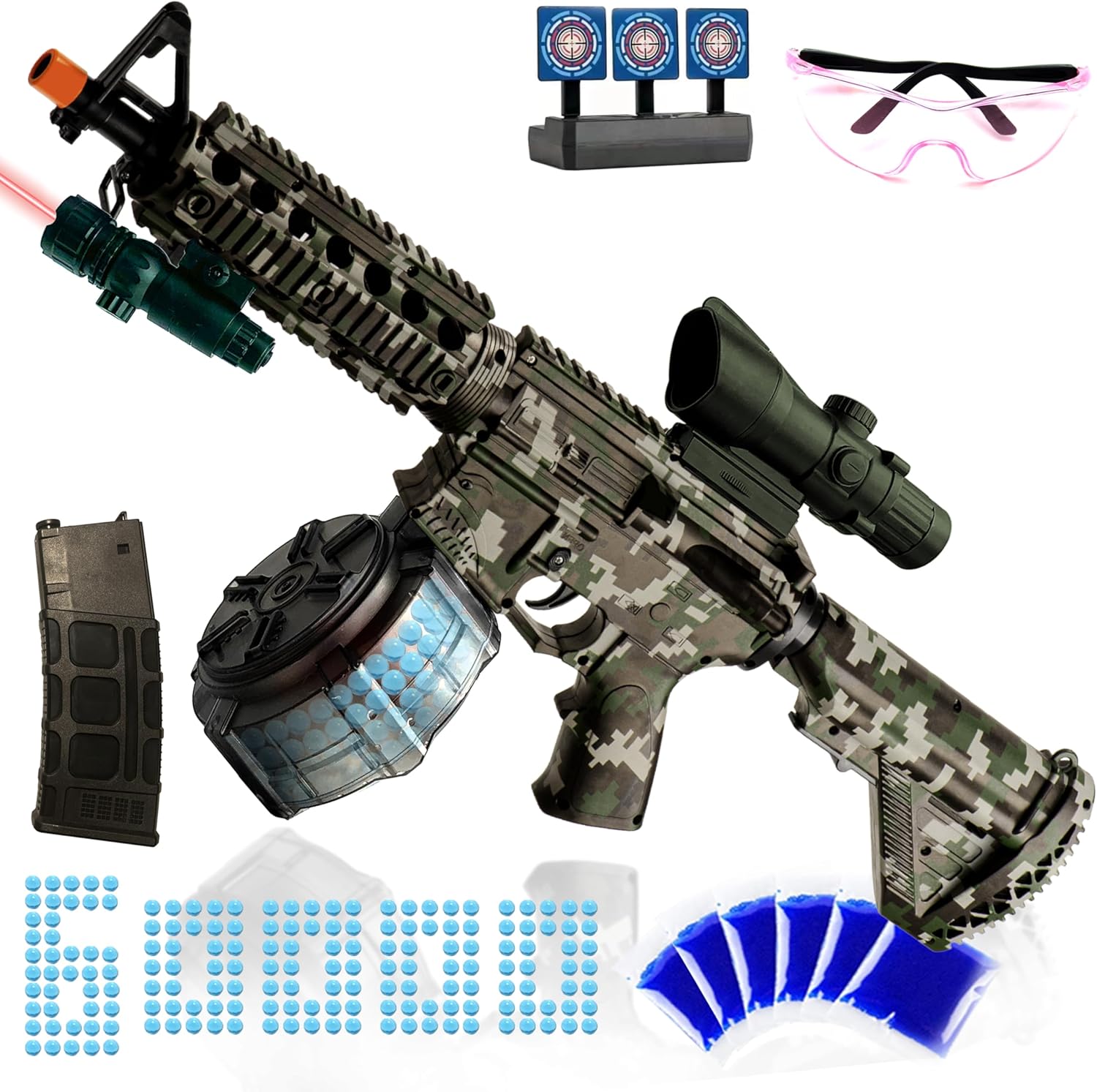 Amazon.com: M416 Large Gel Splat Blaster for with Goggles, with Drum ...