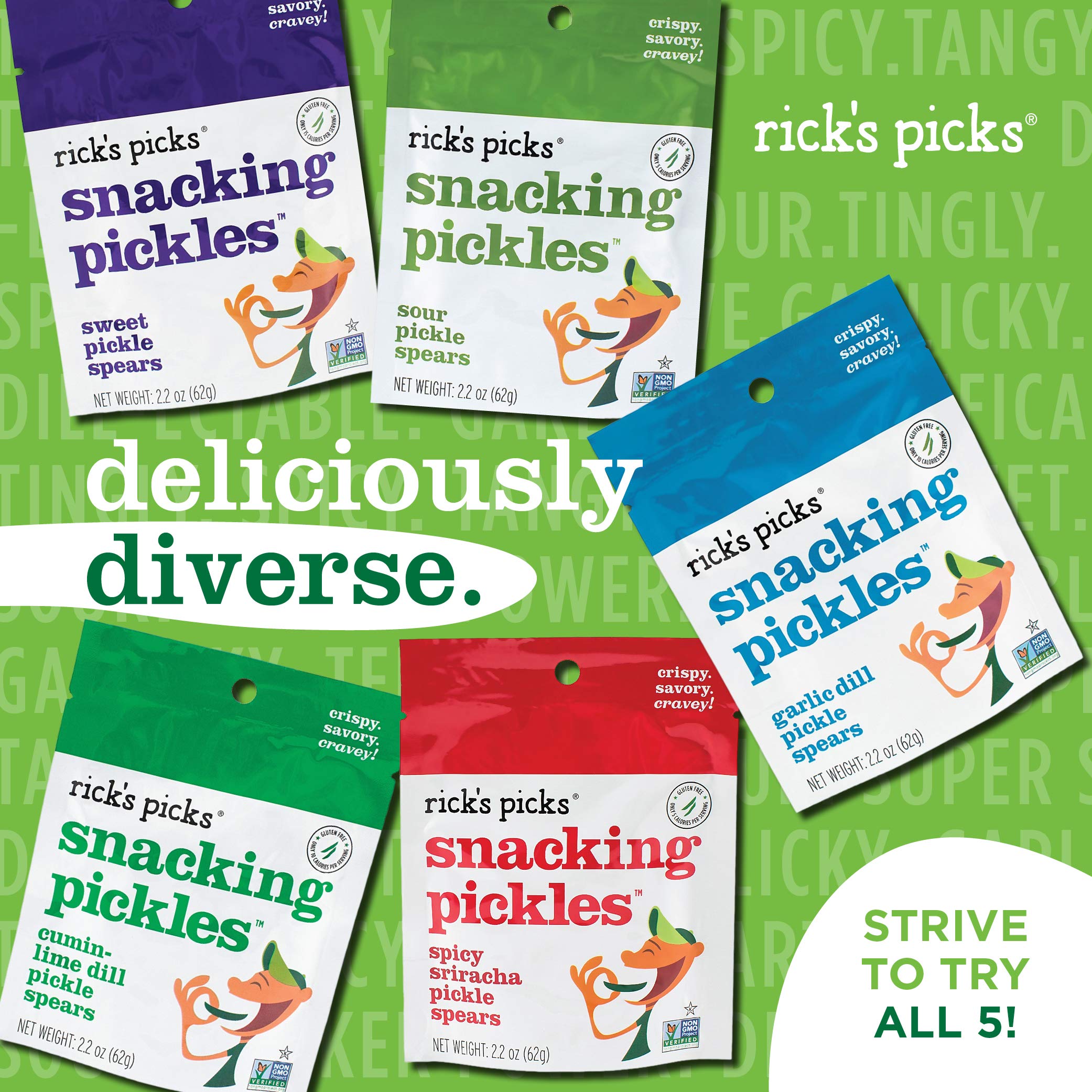Snapklik.com : Ricks Picks Snacking Pickles, Tasters Variety Pack ...