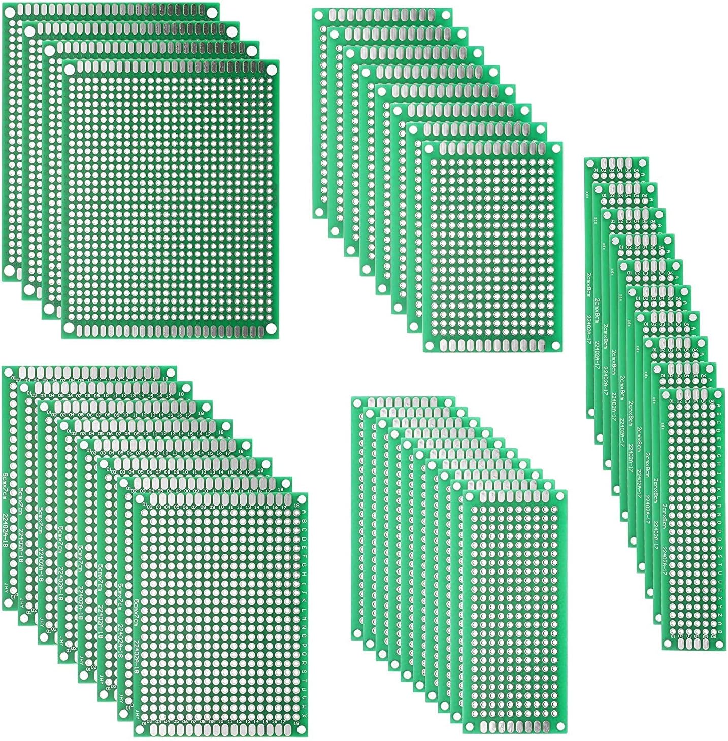 Amazon.com: Pnzxi 40pcs(5 Kinds) Double Sided PCB Board Prototype Kit ...
