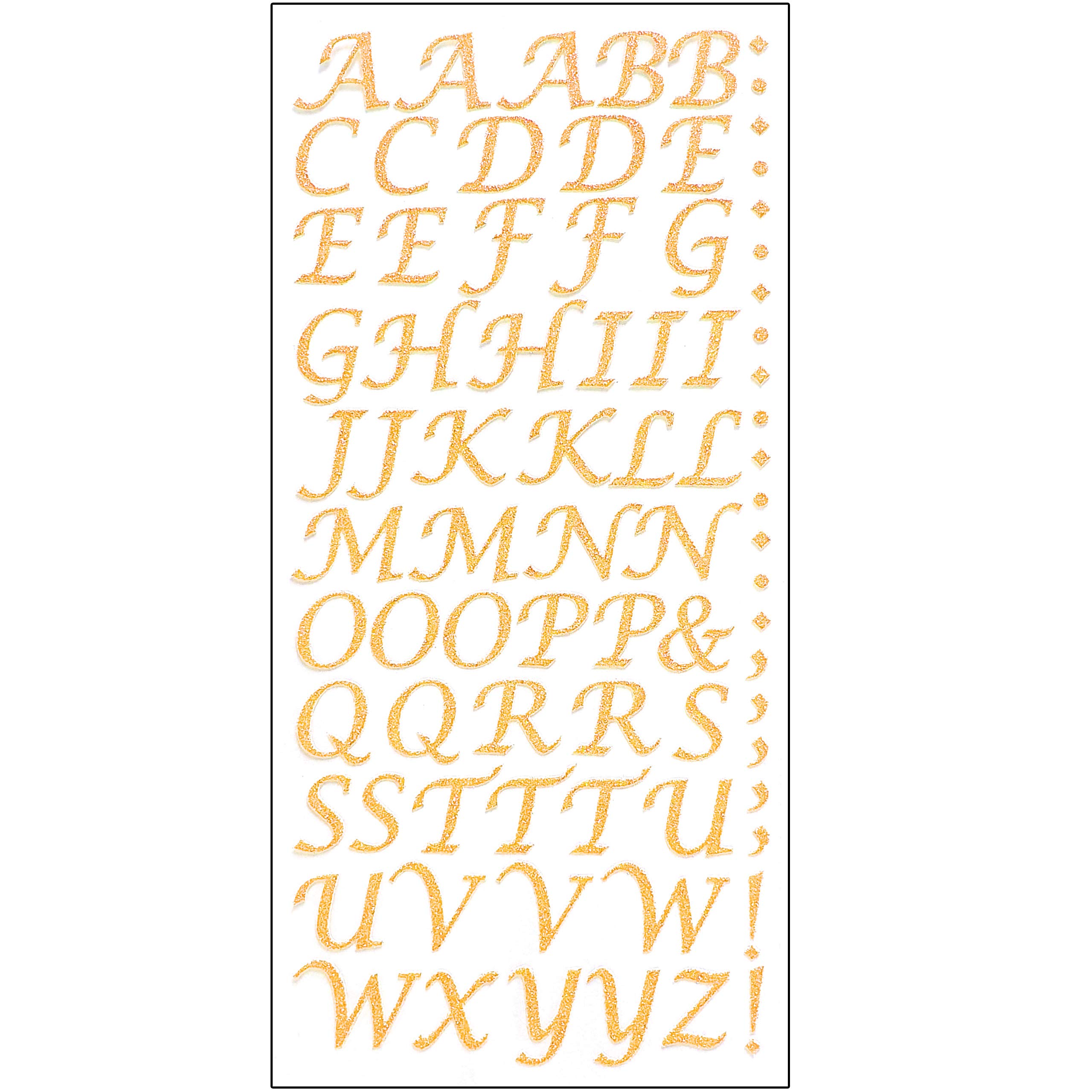 KOCAWIS15mm Gold Glitter Script Letter Stickers - Self Adhesive ...
