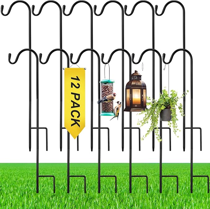Amazon.com: Yetene 12 Pcs 24 Inch Shepherds Hook for Outdoor Adjustable ...
