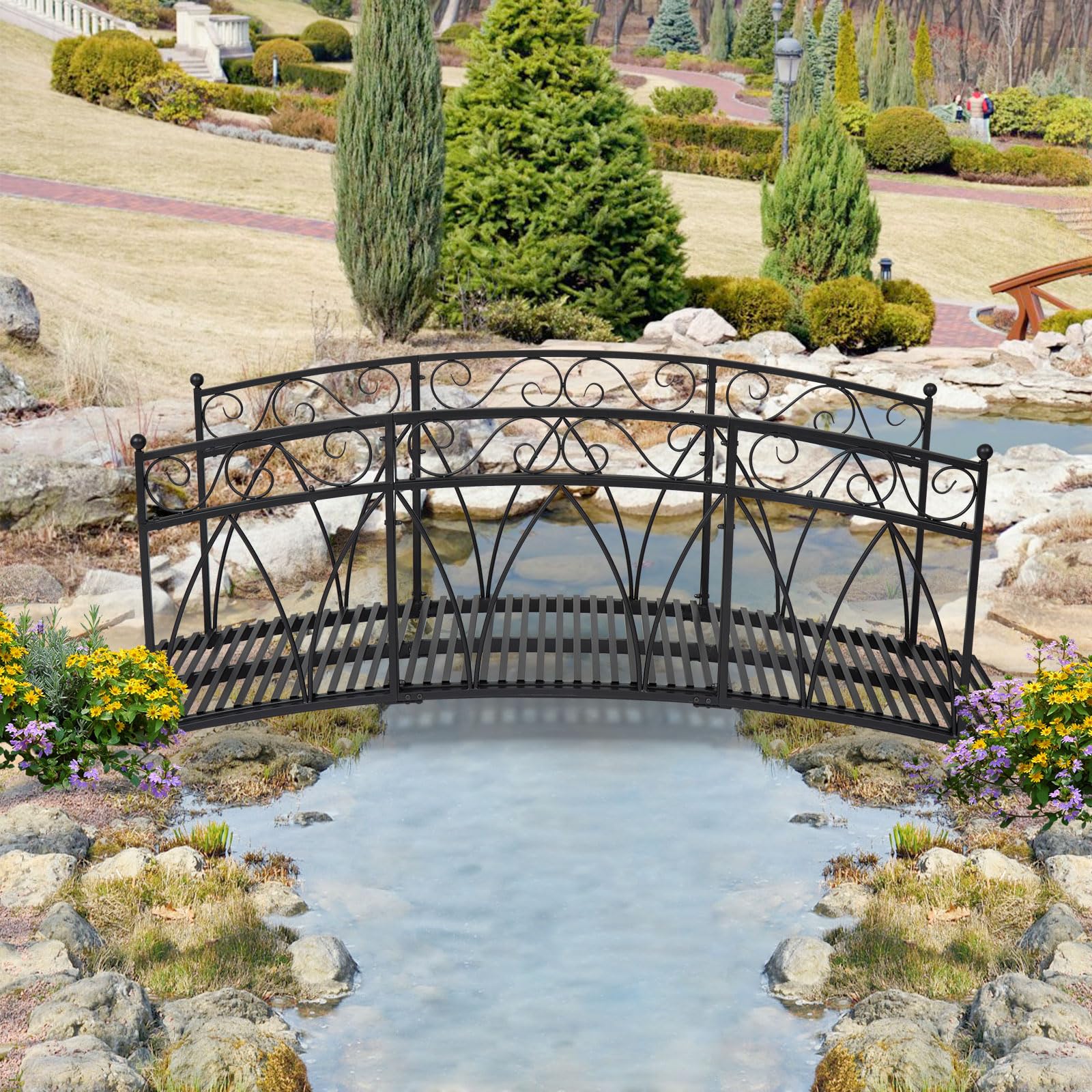 Amazon.com : JSUN7 Metal Garden Bridge 8FT - Garden Bridges for ...