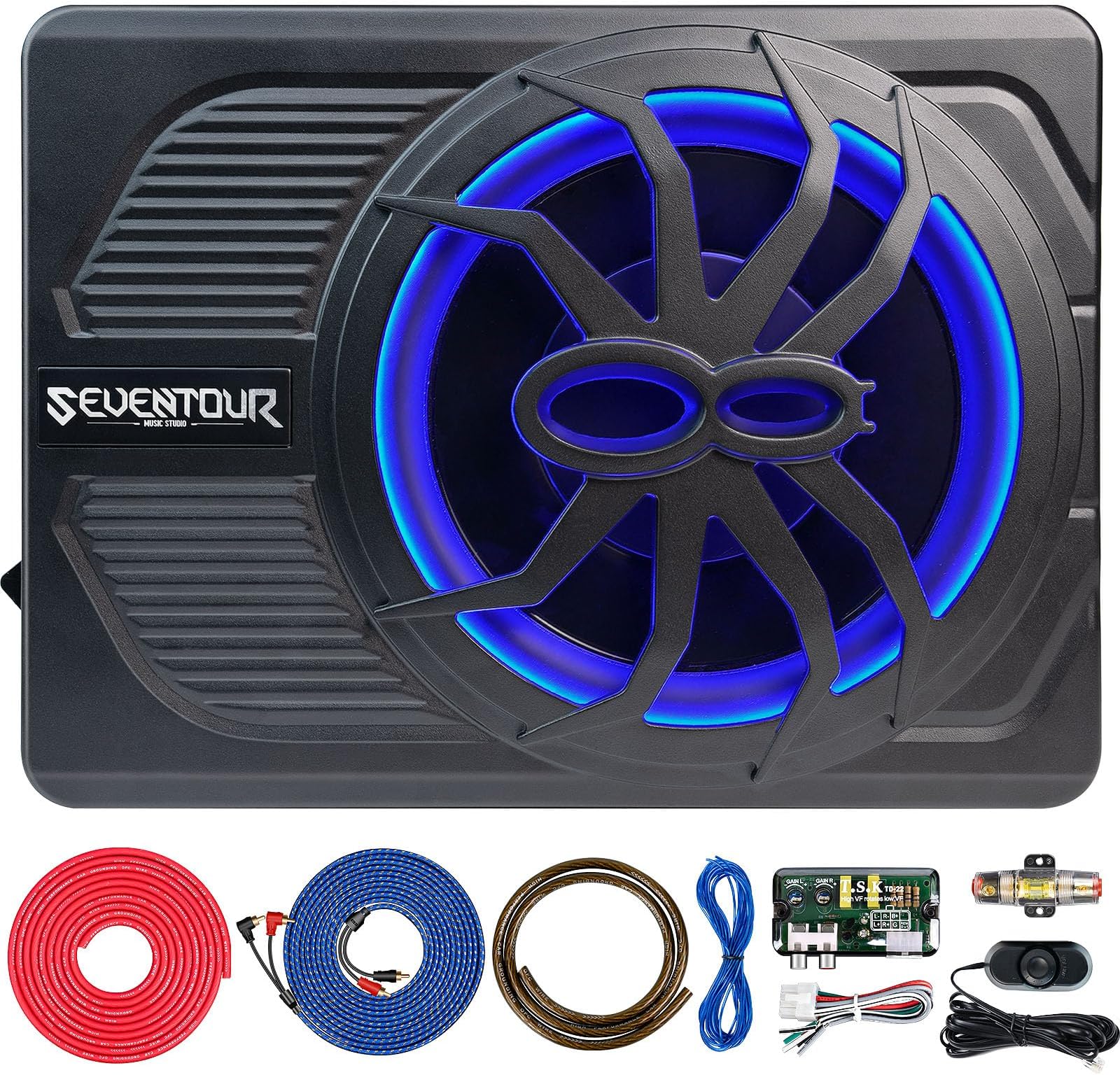 Amazon.com: AINAVI 10" Active Slim Under Seat Car Subwoofers - 800W ...