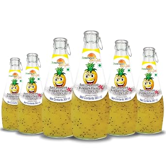 American Delight Pineapple Flavored Drink with Basil Seed (Pack of 6 x ...