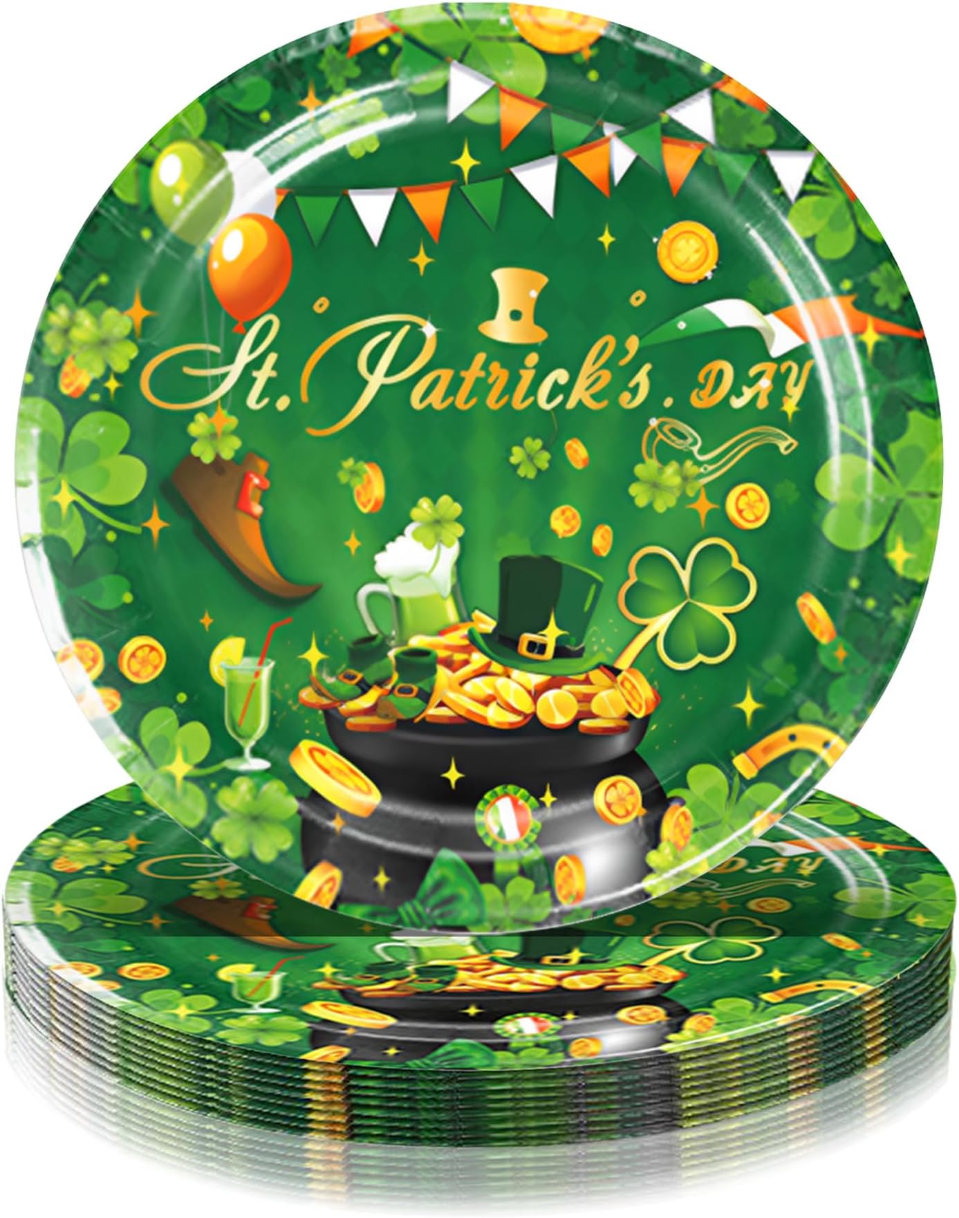 Amazon.com: Heyiminy 12Pcs St. Patricks Day Paper Plates, Disposable ...