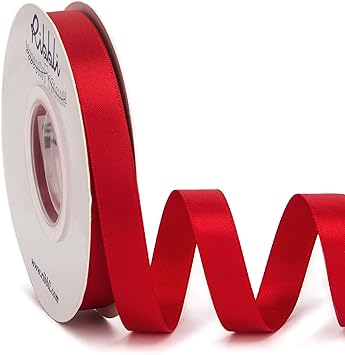 Amazon.com: Ribbli Double Faced Red Satin Ribbon,1/2” x Continuous 25 ...