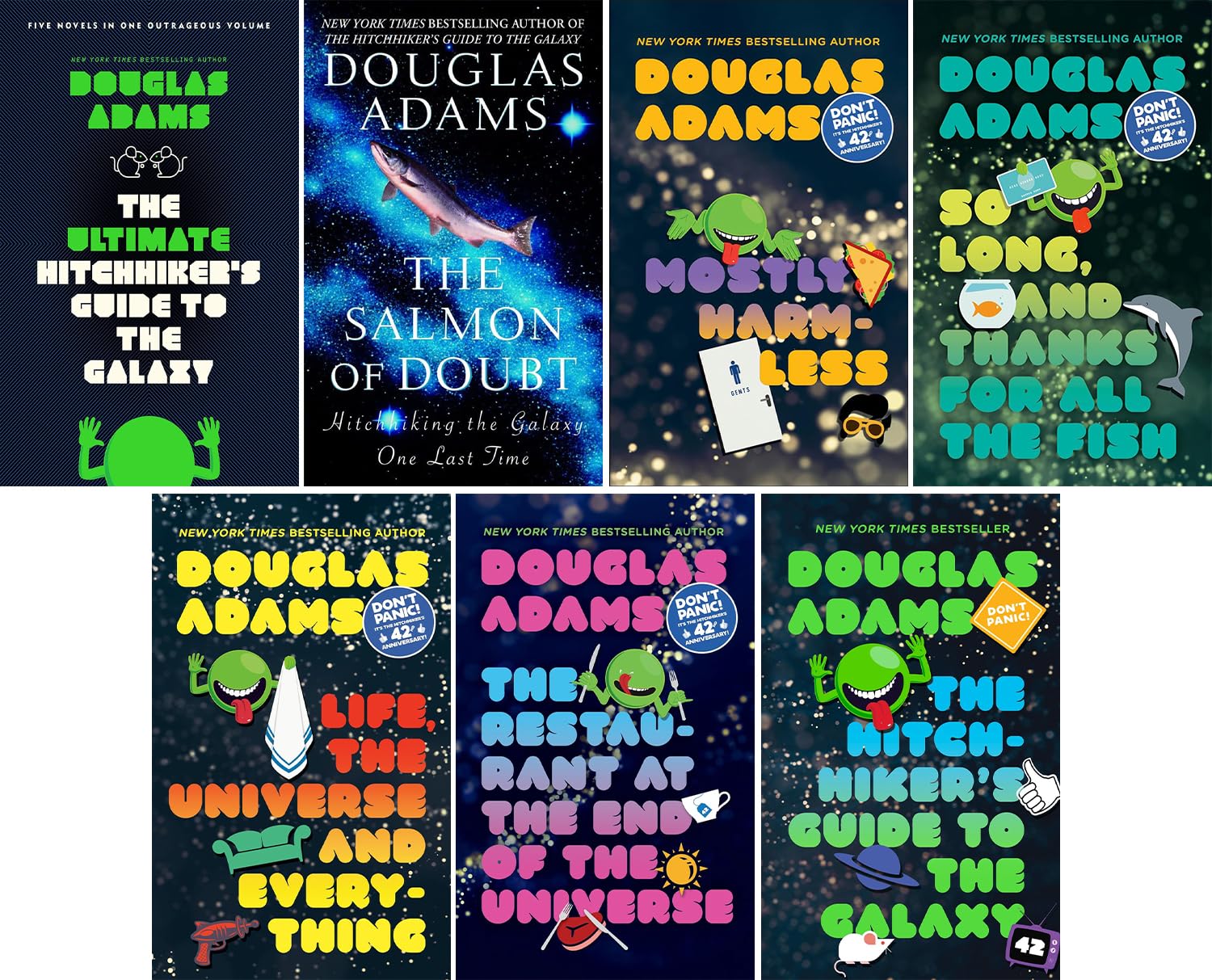 Hitchhiker's Guide to the Galaxy Series, Set of 7 Books : Douglas Adams ...